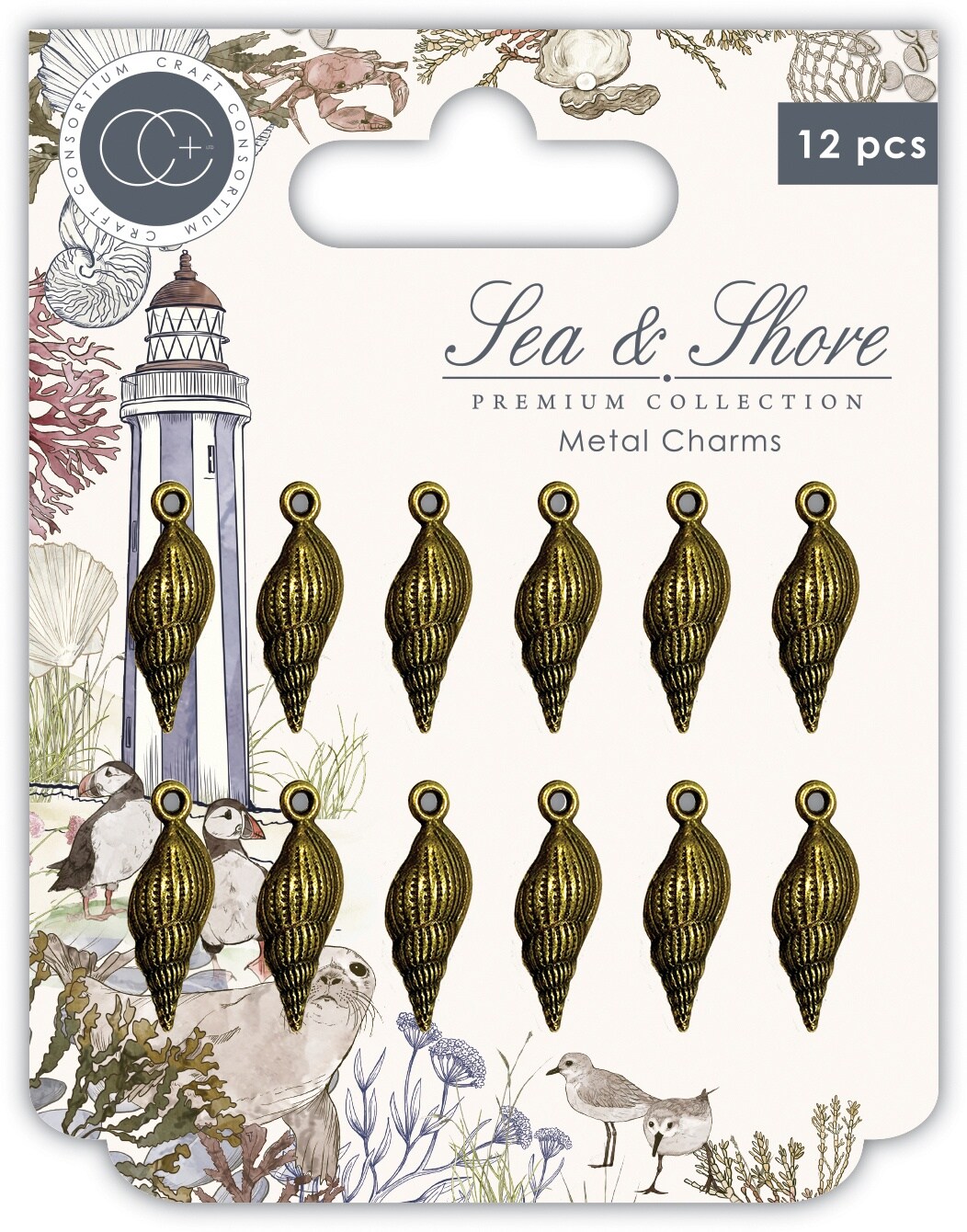 Craft Consortium Sea & Shore Metal Charms 12/Pkg-Shells | Michaels