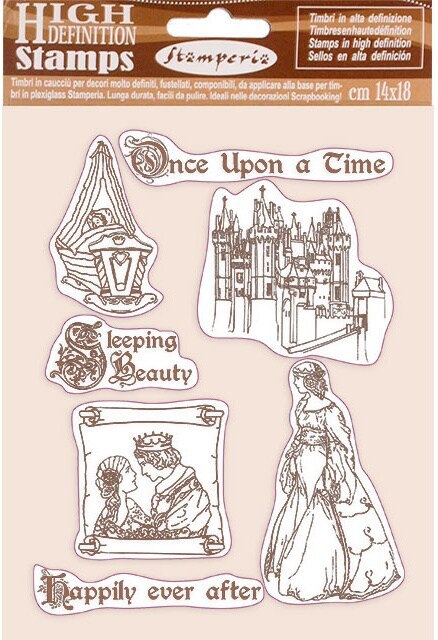 Stamperia Cling Rubber Stamp 5.5"X7"-Once Upon A Time, Sleeping Beauty ...