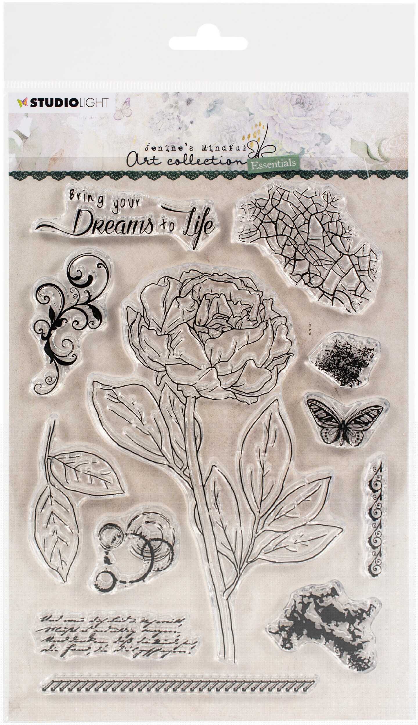 Studio Light Jenine's Mindful Art Essentials Clear Stamps-Peony | Michaels