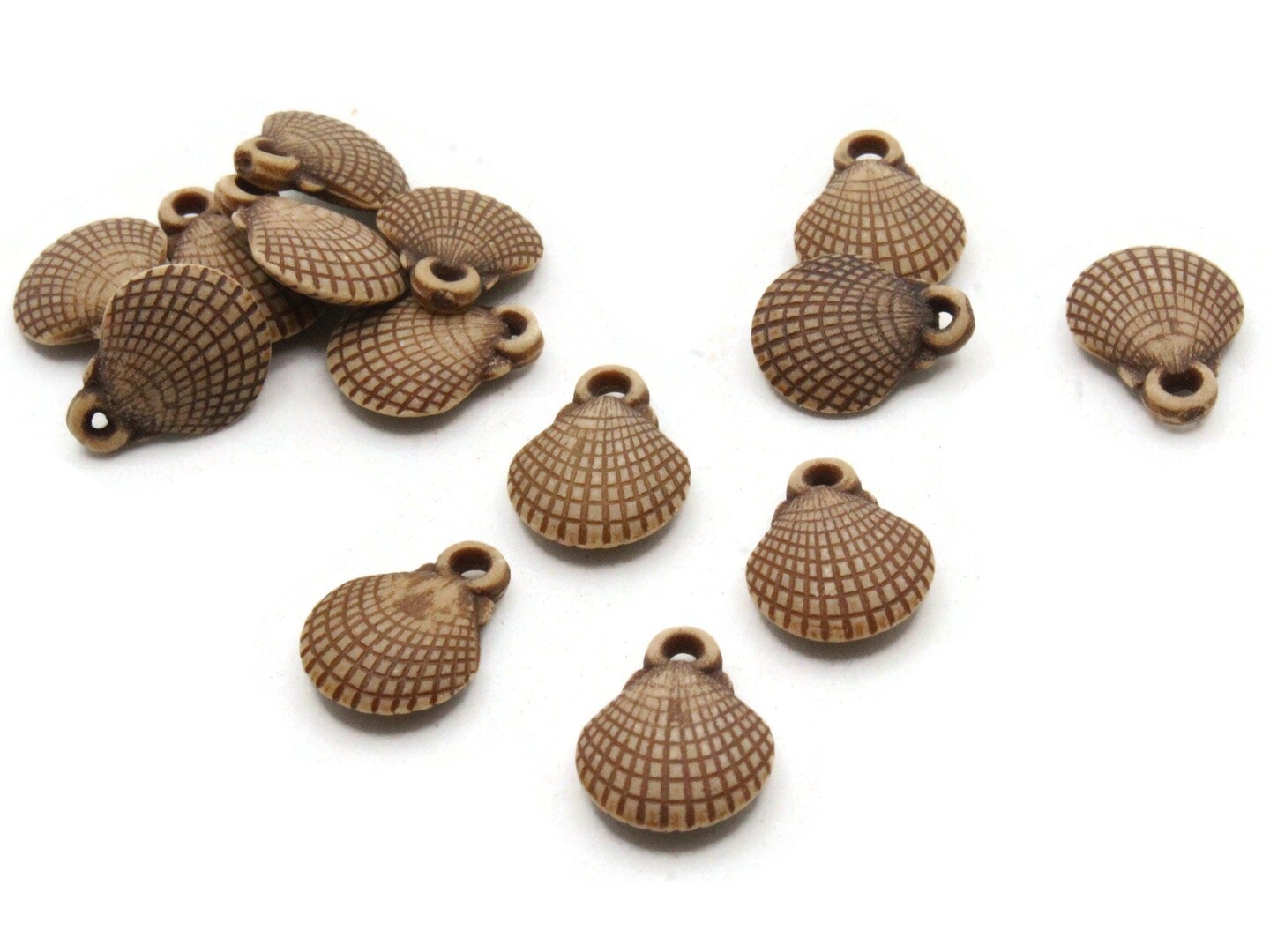 14 16mm Brown Oyster Seashell Small Plastic Beads | Michaels