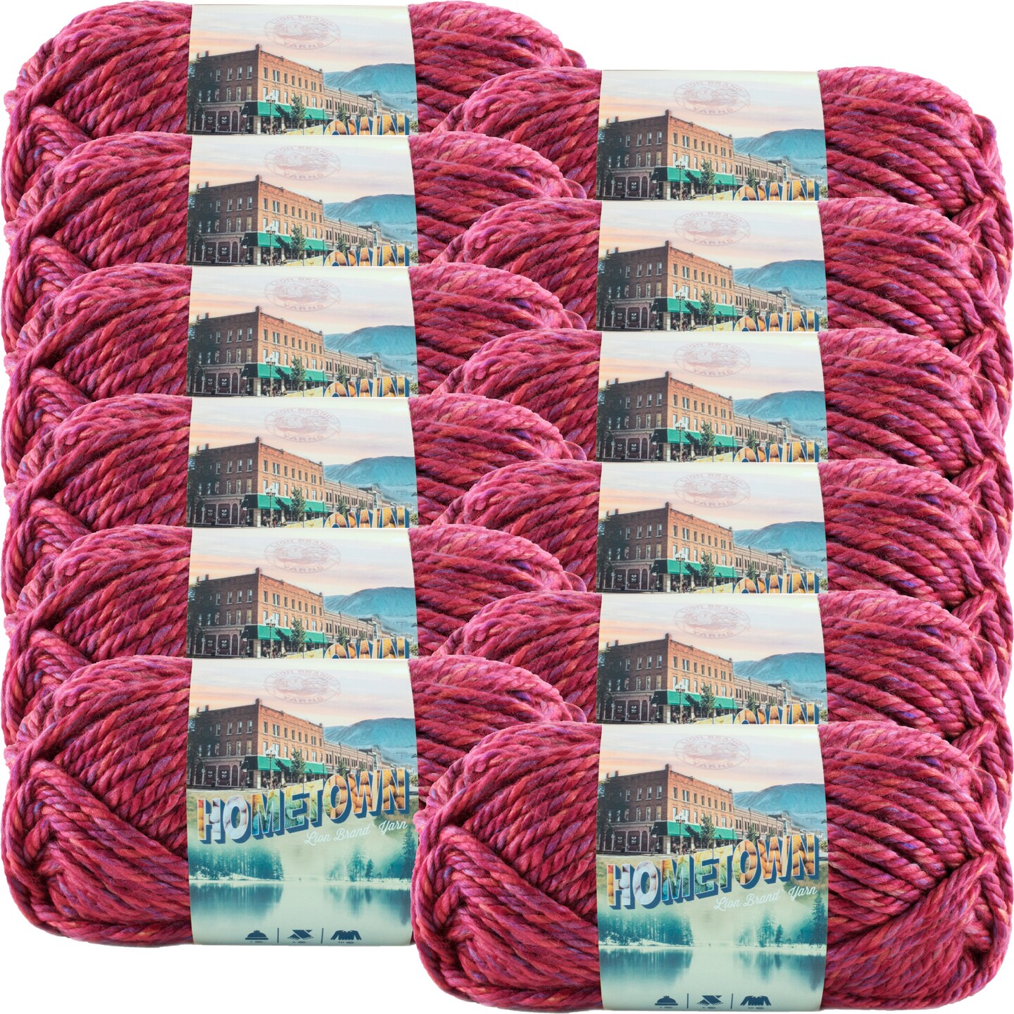 (12 Pack) Lion Brand Yarn Hometown Yarn, Phoenix Azalea | Michaels