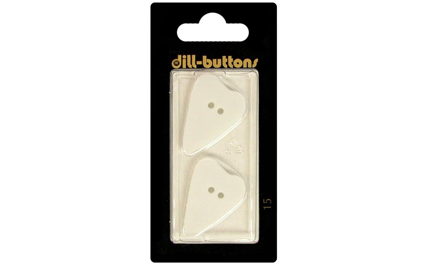 Dill Buttons 28Mm 2Pc 2 Hole Folk Heart White | Michaels