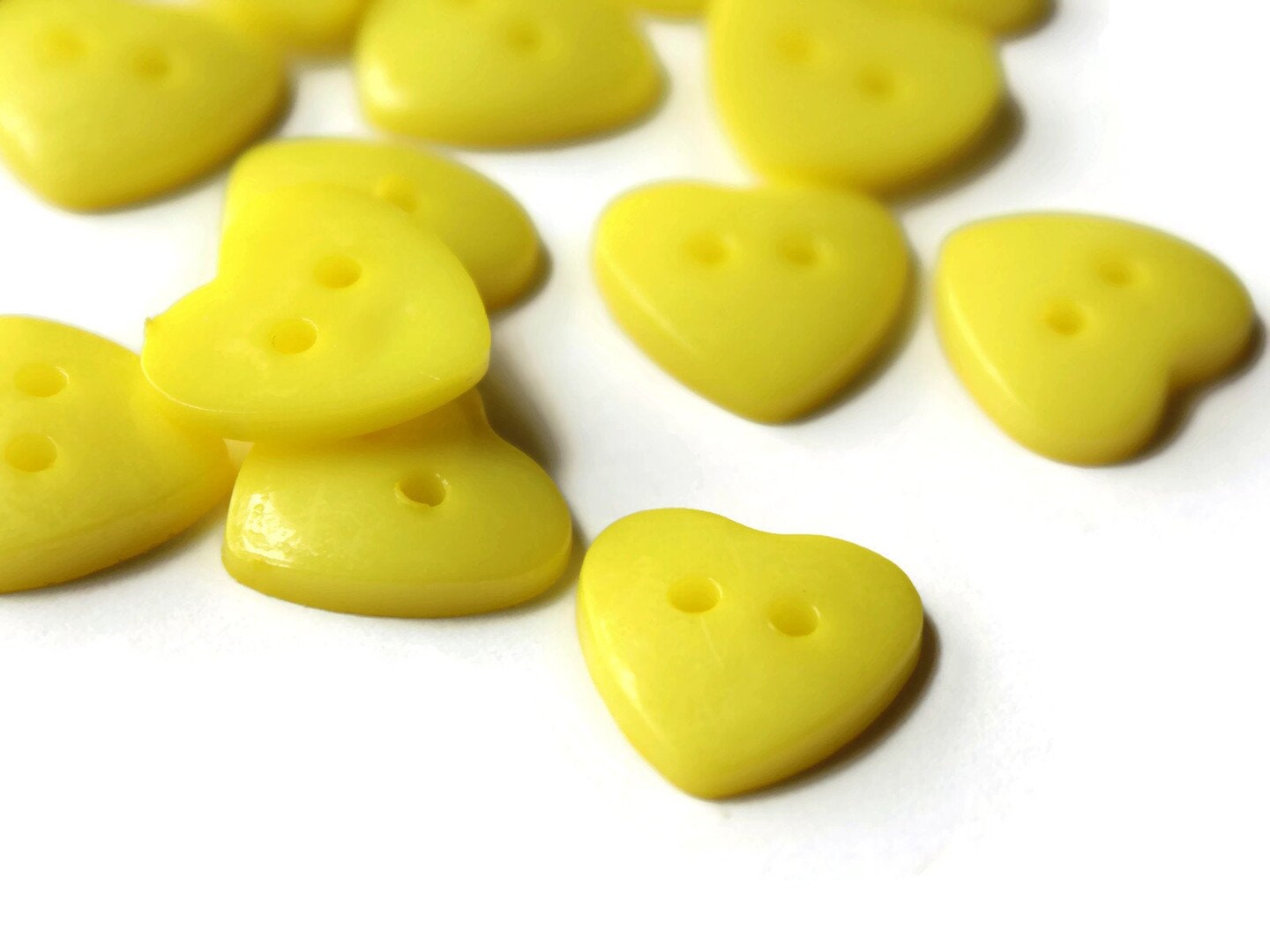 30 14mm Yellow Heart Buttons Two Hole Plastic Buttons | Michaels