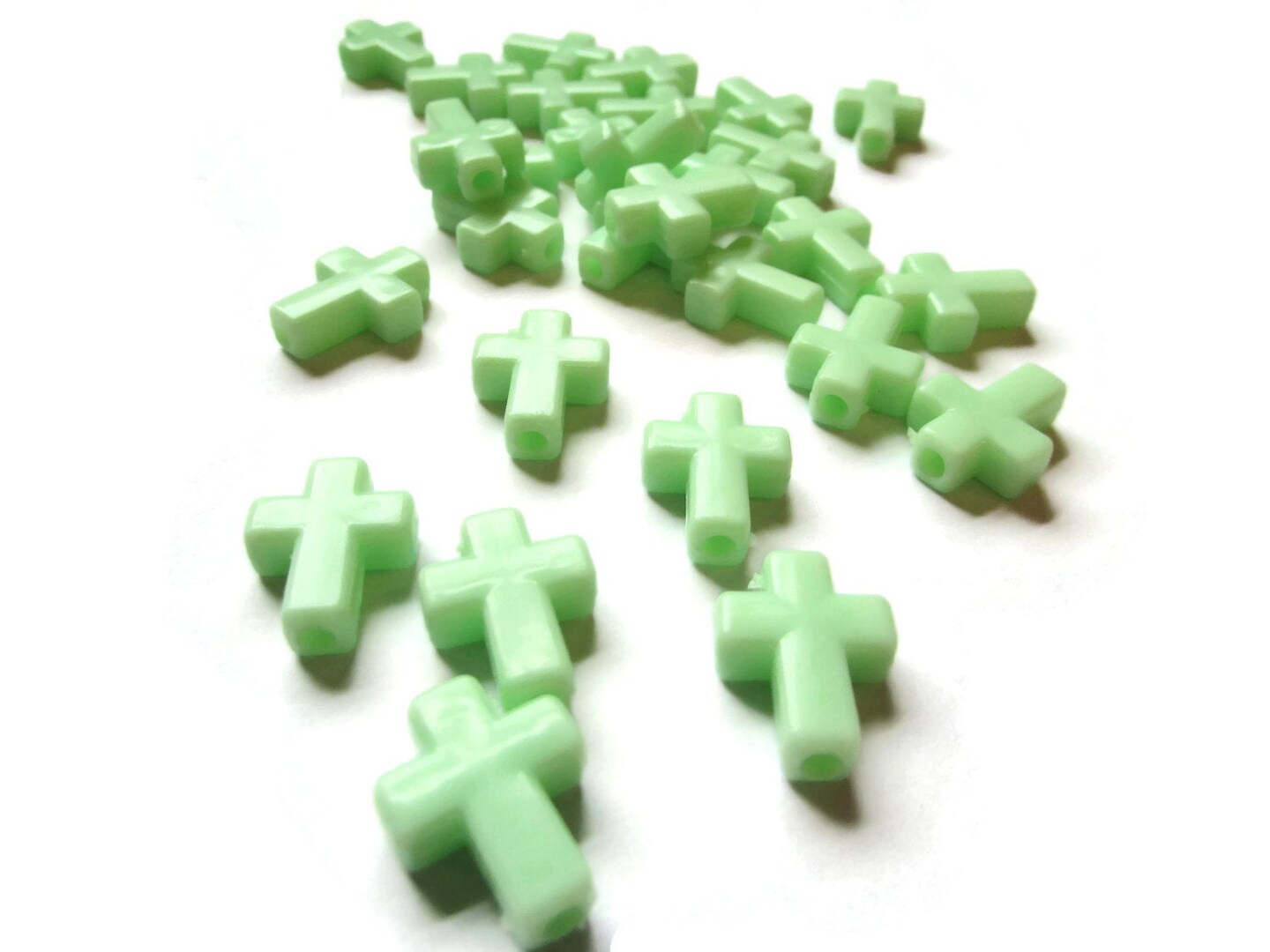 40 17mm Mint Green Crosses Christian Beads Plastic Cross Beads | Michaels