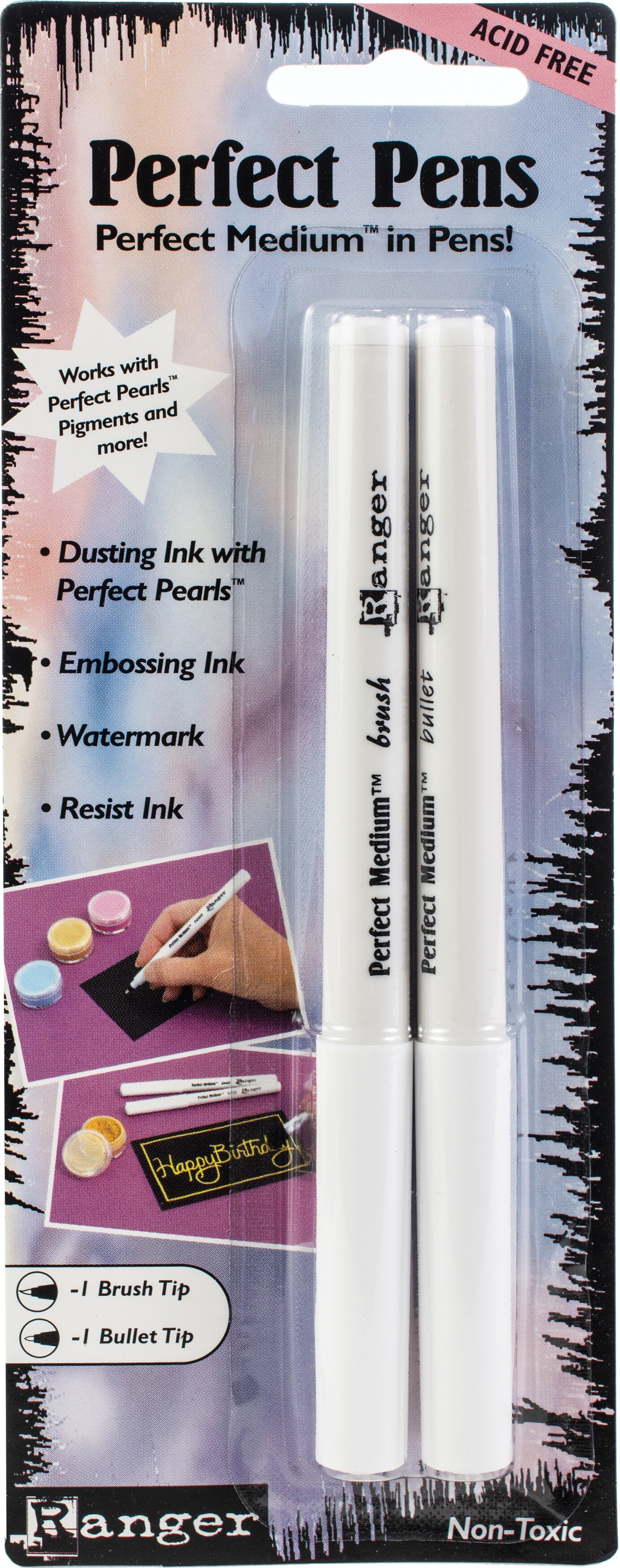 Multipack of 24 - Ranger Perfect Medium Pen Set 2/Pkg-Clear, Bullet ...