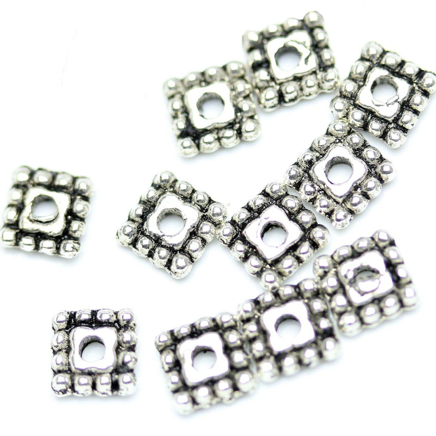 Antique Silver Plated Square Beads 5x5mm | Michaels