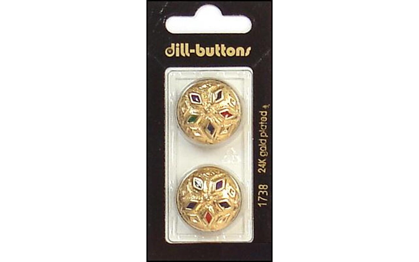 Dill Buttons 23Mm 2Pc Shank Enamel Gold Multi | Michaels
