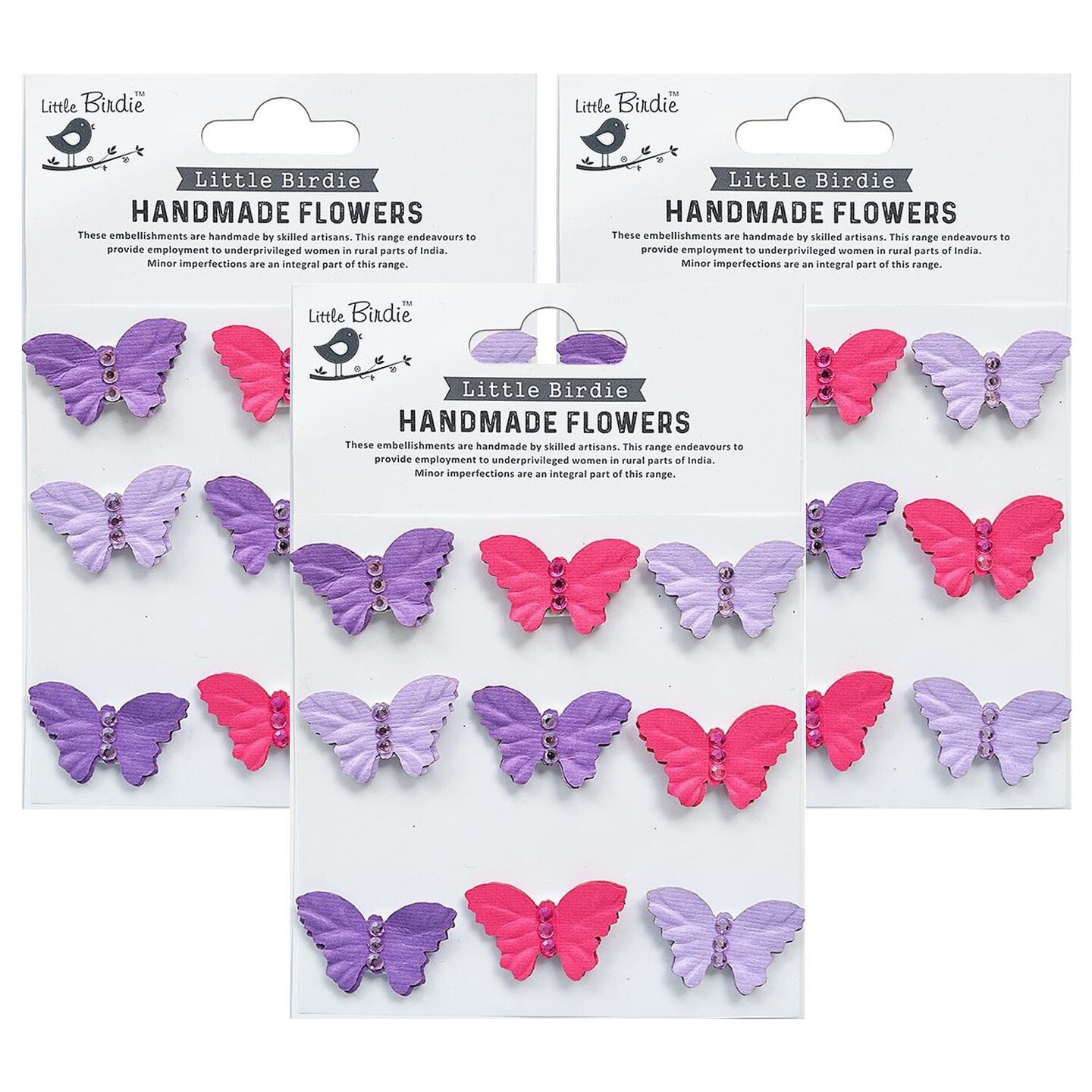Pack of 3 - Little Birdie Jewel Butterfly 9/Pkg-Birds And Berries ...