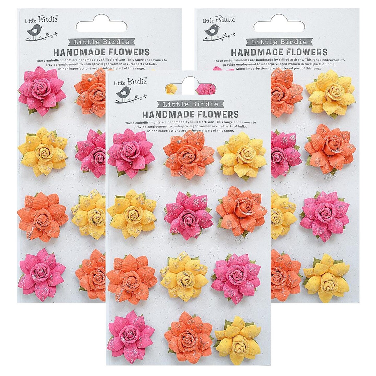 Pack of 3 - Little Birdie Marisa Paper Flowers 12/Pkg-Boho Vibes | Michaels