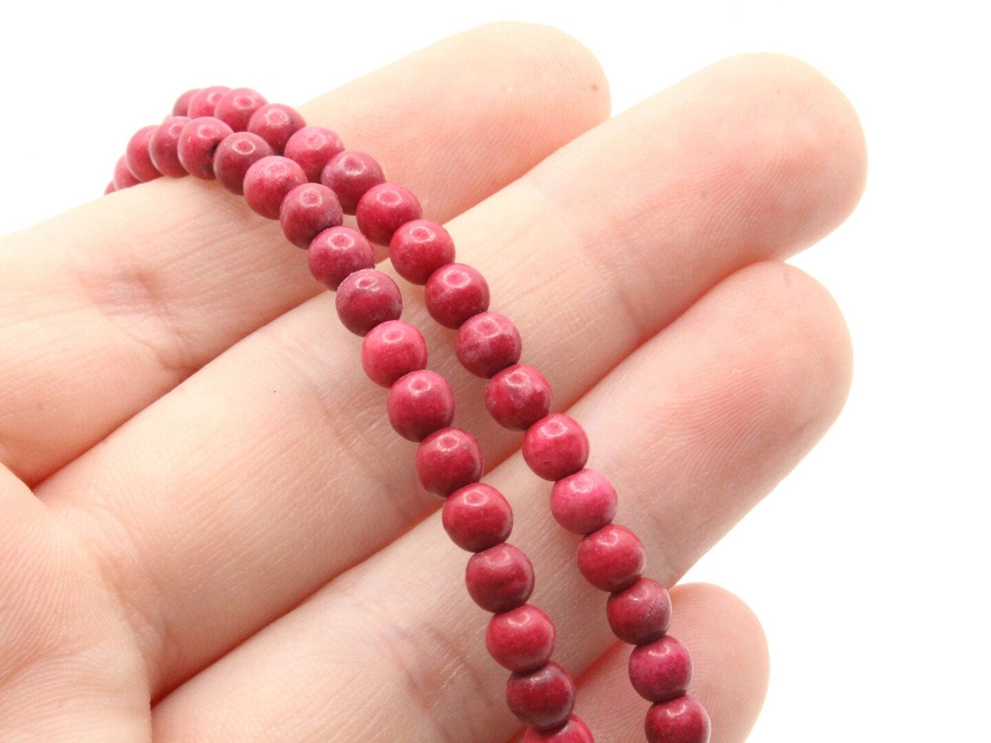 95 4mm to 5mm Round Red Dyed Howlite Stone Beads | Michaels