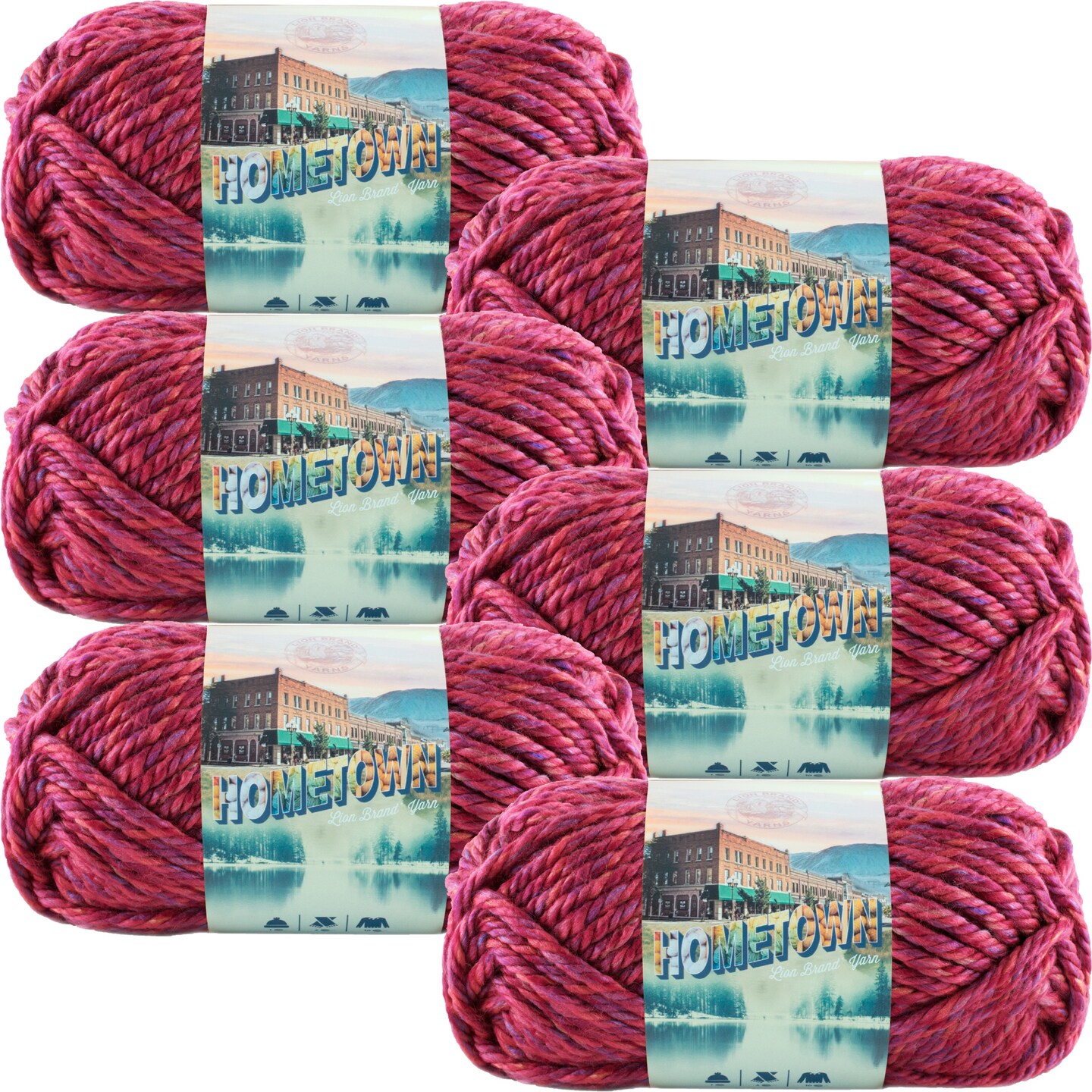 (6 Pack) Lion Brand Yarn Hometown Yarn, Phoenix Azalea | Michaels