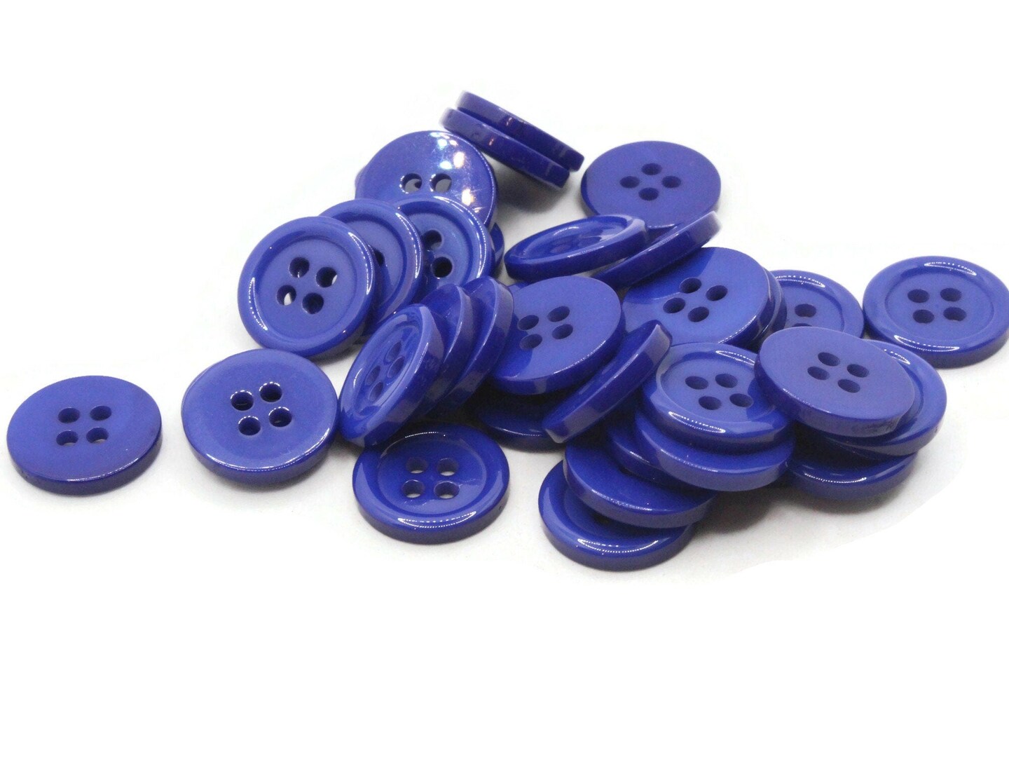 36 15mm Royal Blue Flat Round Plastic Four Hole Buttons | Michaels