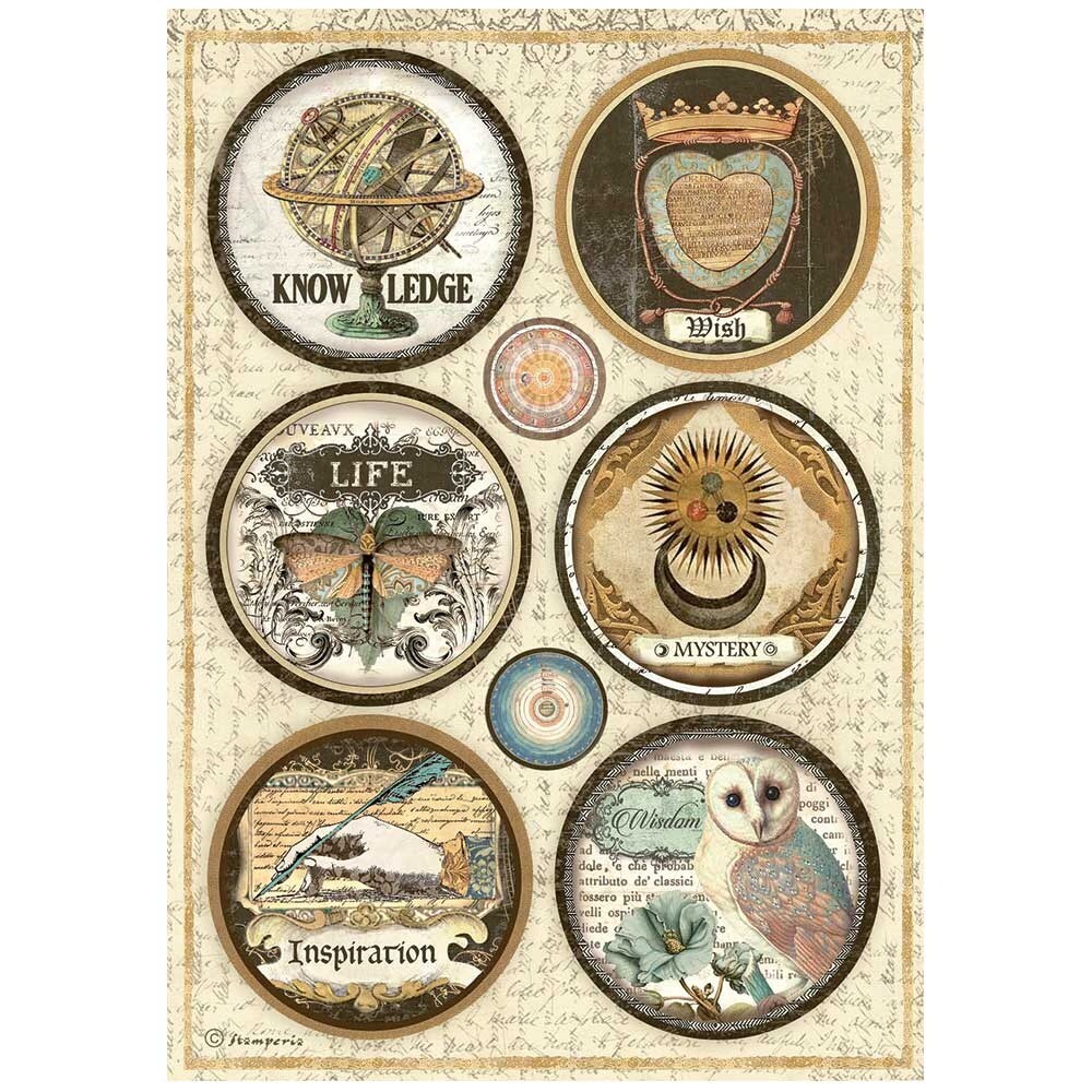 Stamperia Rice Paper Sheet A4-Rounds, Alchemy | Michaels