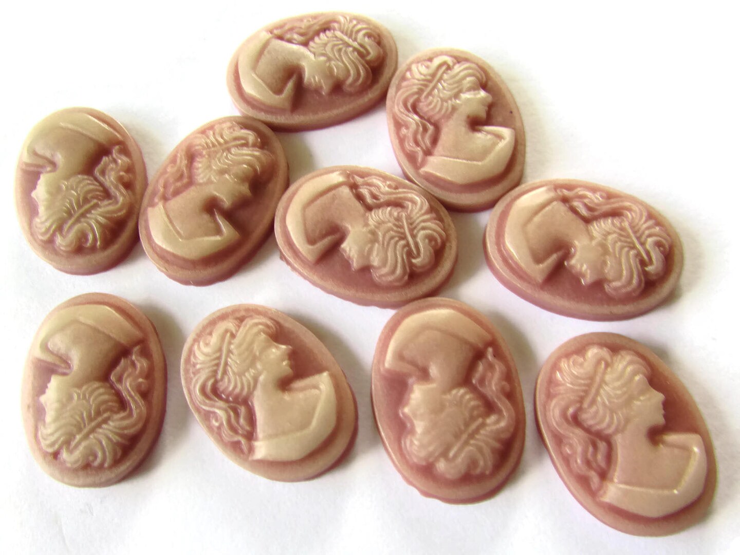 10 18mm x 13mm Dusty Rose Cameo Cabochons Resin Greek Cameo | Michaels