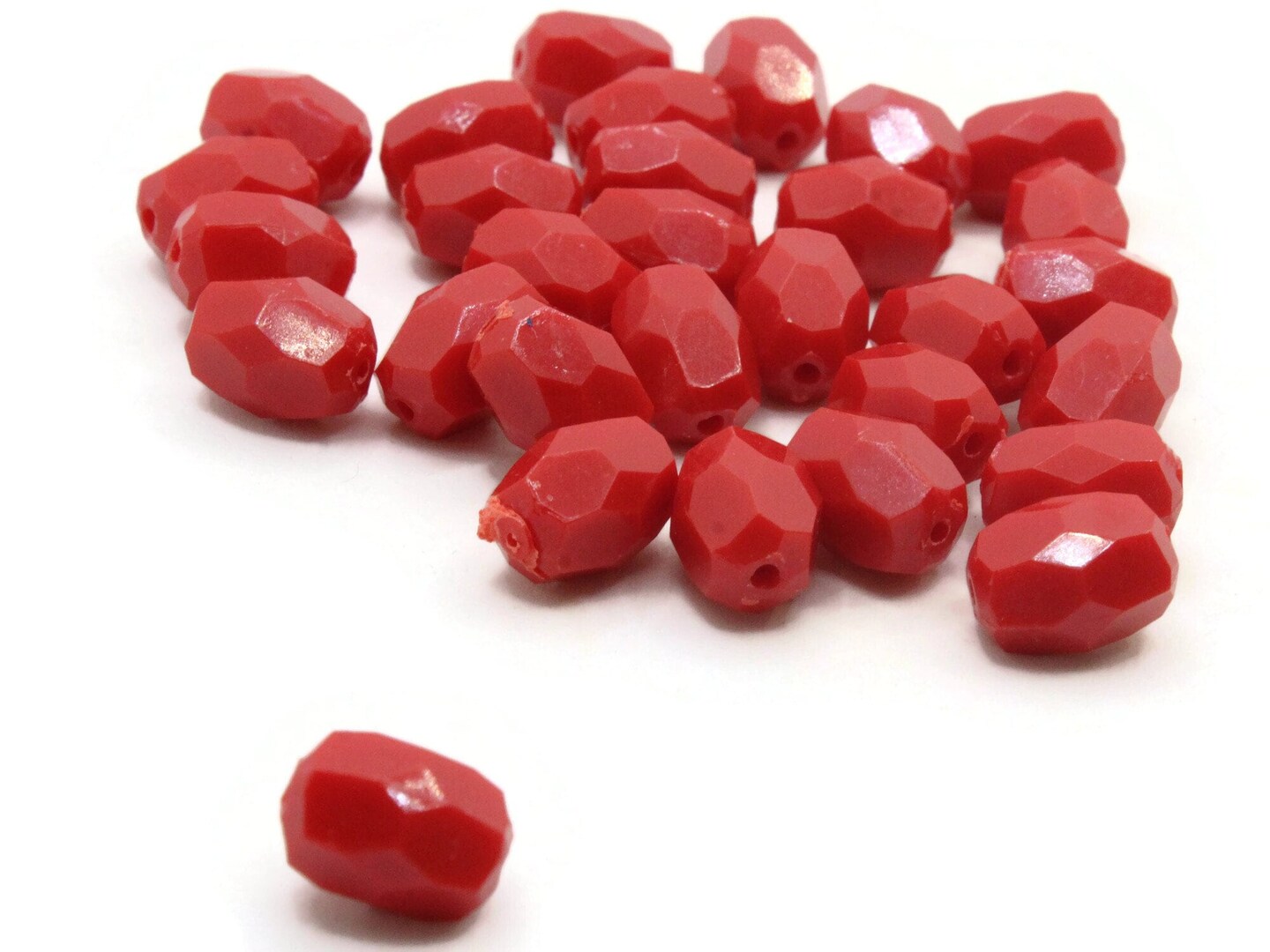 30 12mm Vintage Red Faceted Oval Plastic Beads | Michaels