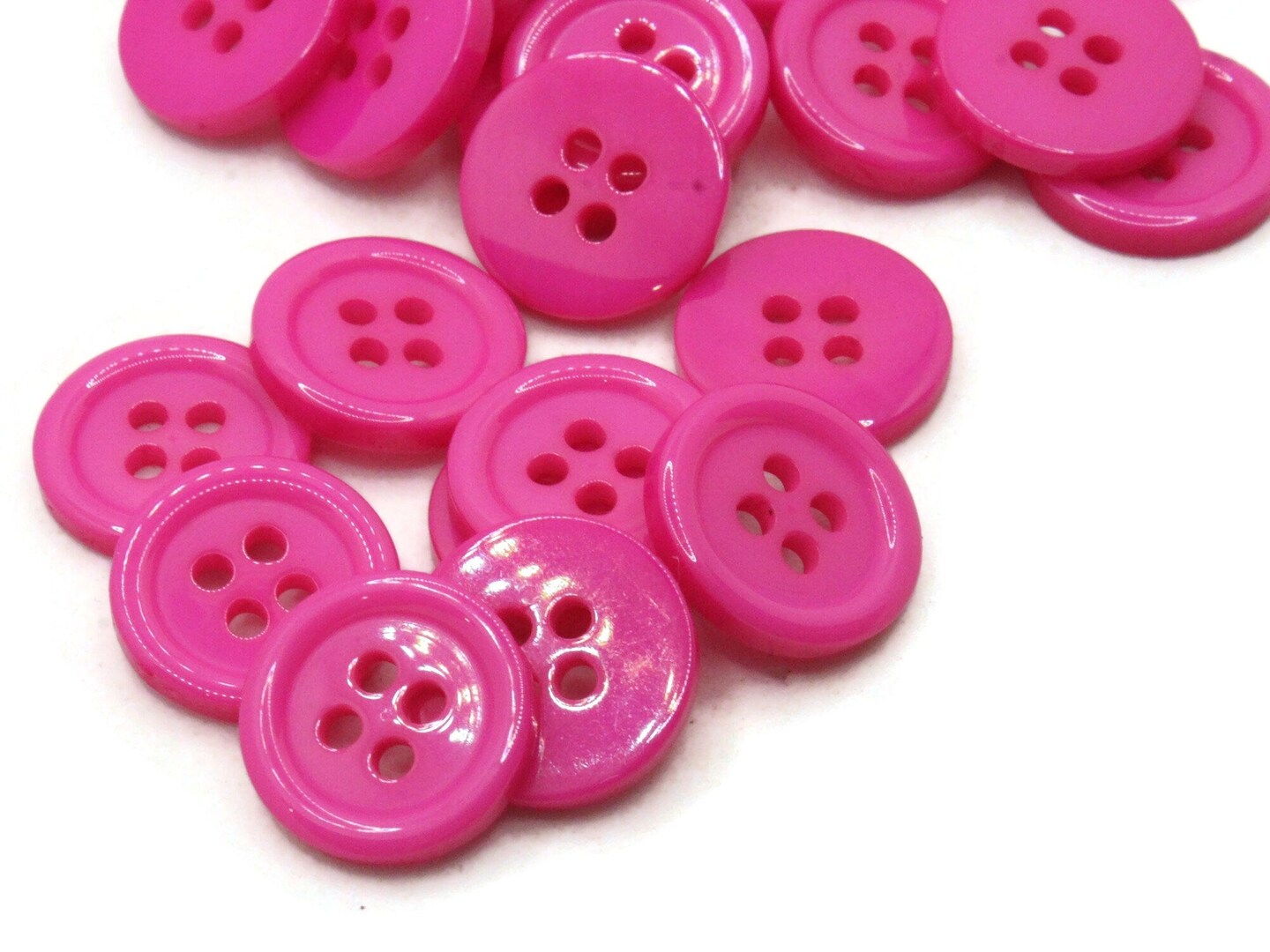 36 15mm Pink Flat Round Plastic Four Hole Buttons | Michaels