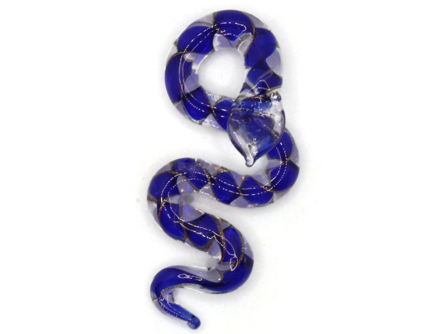 Blue Gold and Clear Spiral Glass Snake Pendant | Michaels