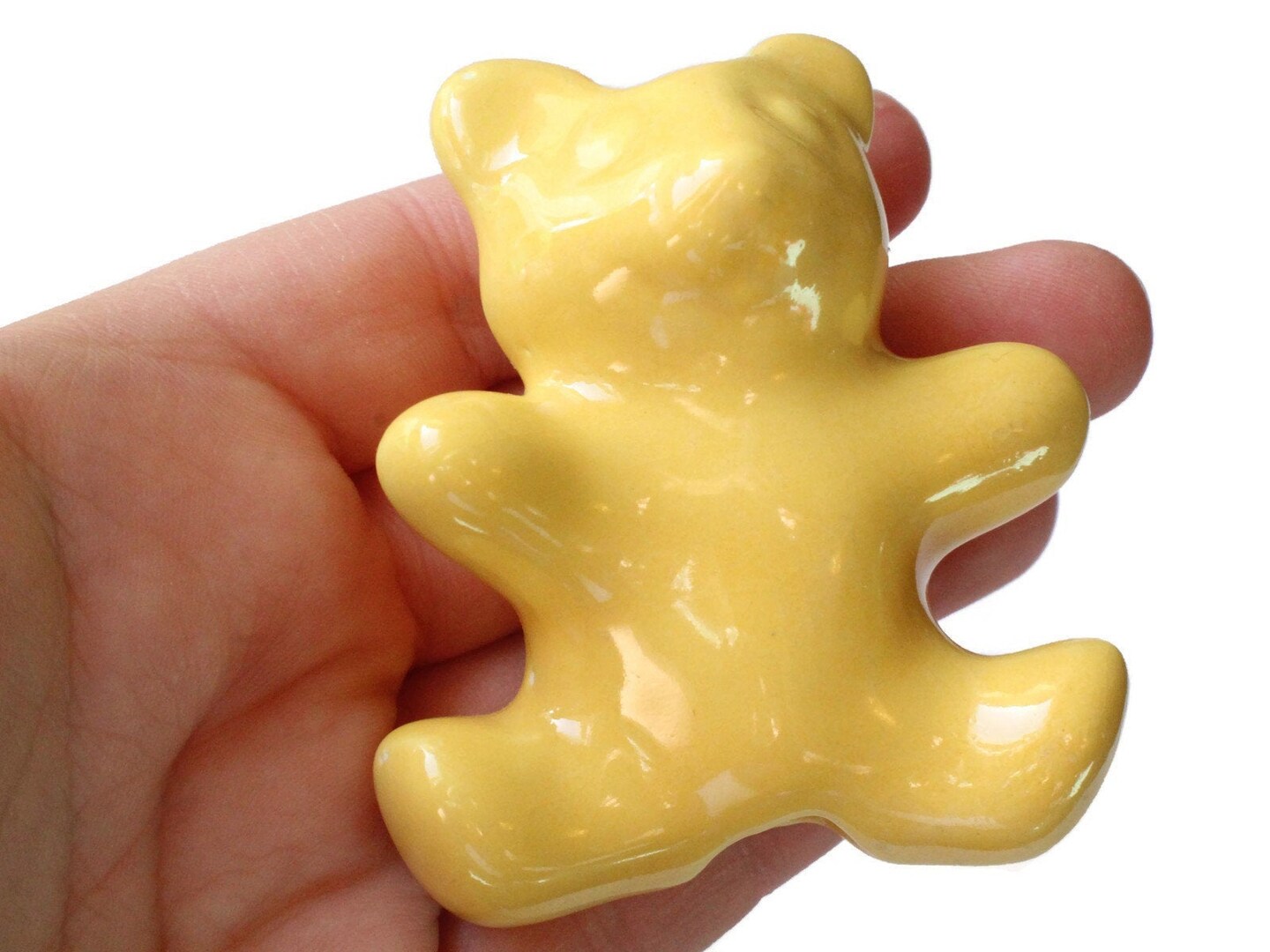 64mm Large Yellow Teddy Bear Bead Vintage Ceramic Macrame Bead | Michaels