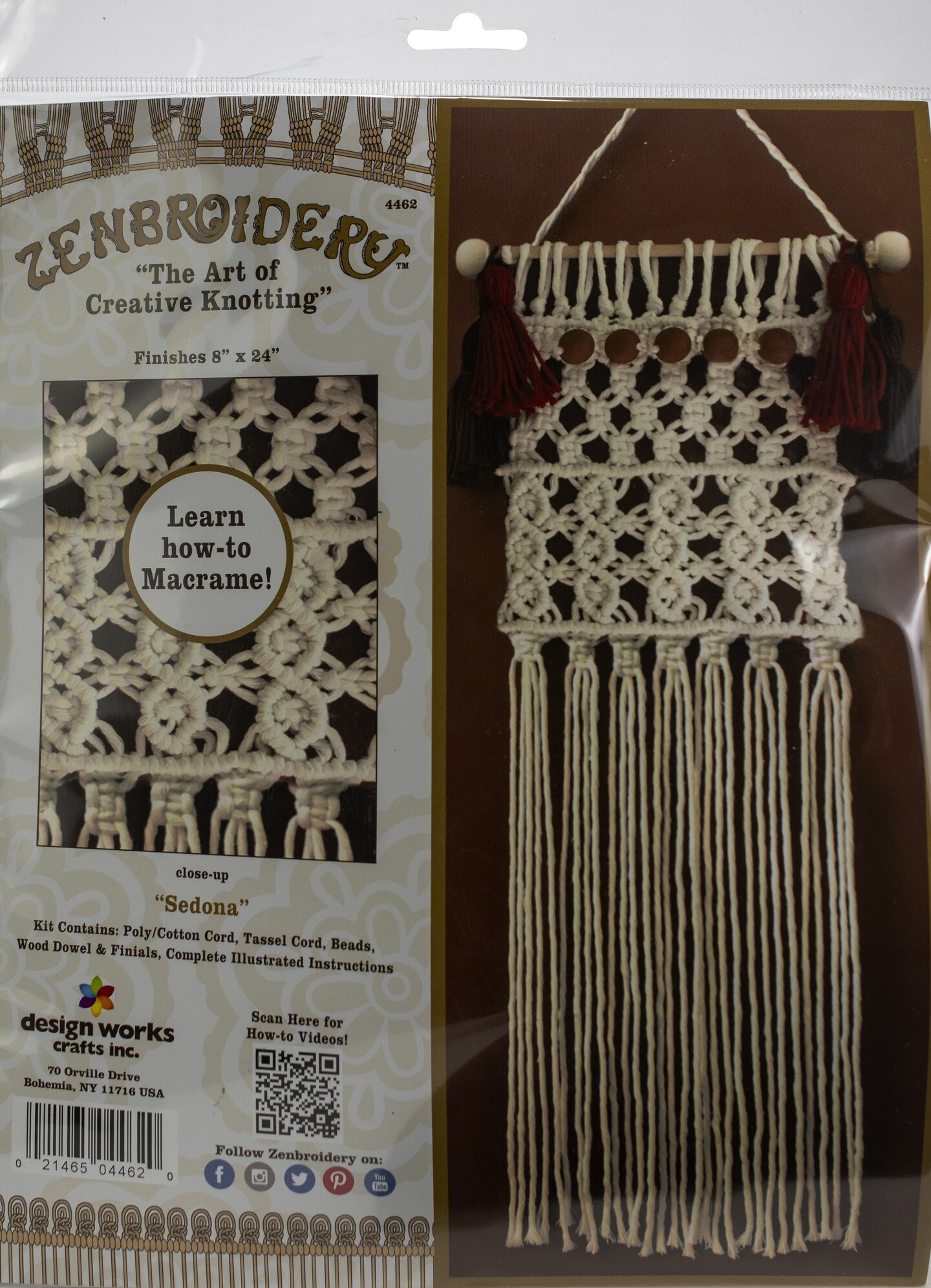 Design Works/Zenbroidery Macrame Wall Hanging Kit 8"X24"-Sedona | Michaels