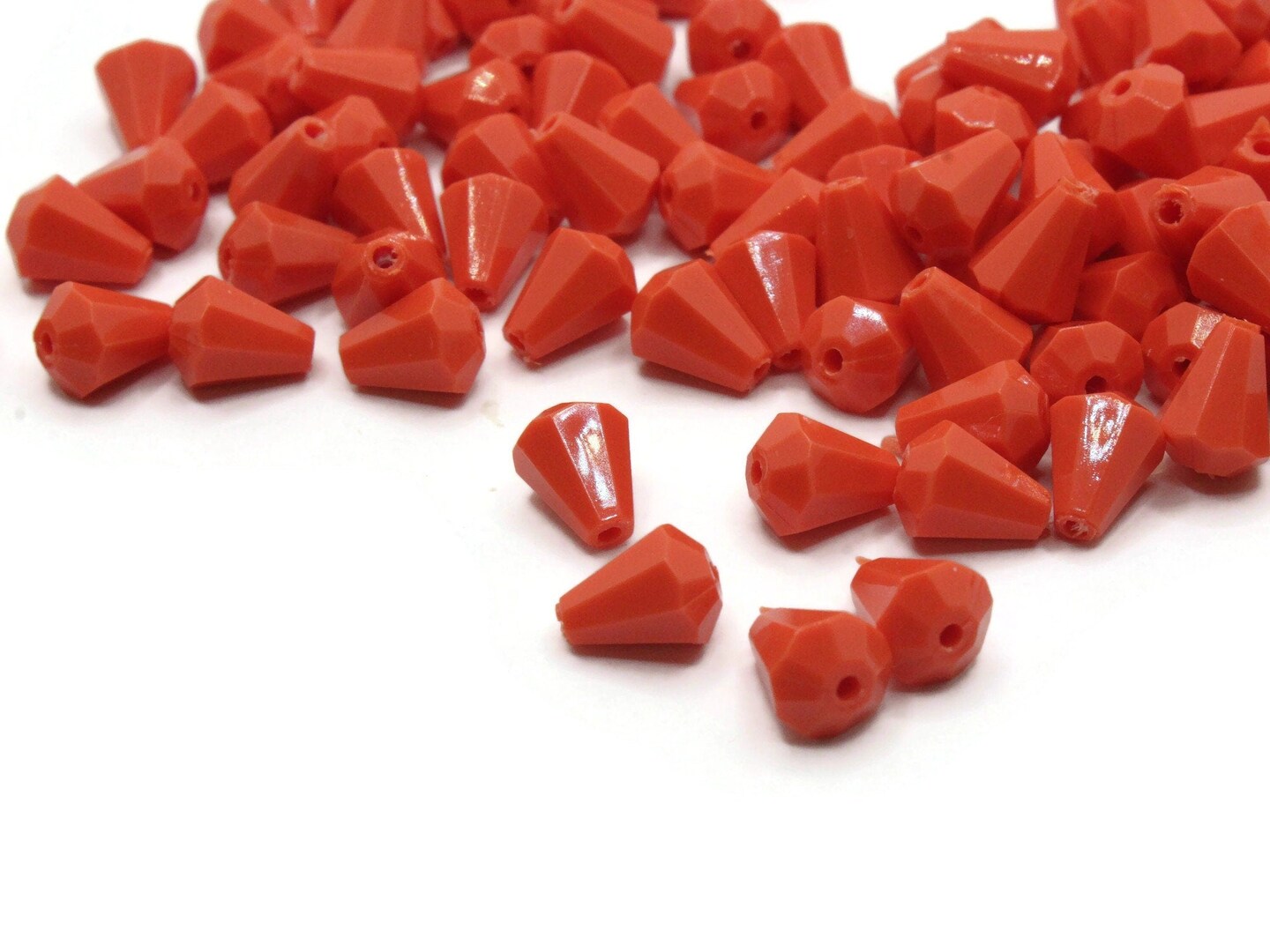 100 9mm Vintage Orange Plastic Teardrop Beads | Michaels
