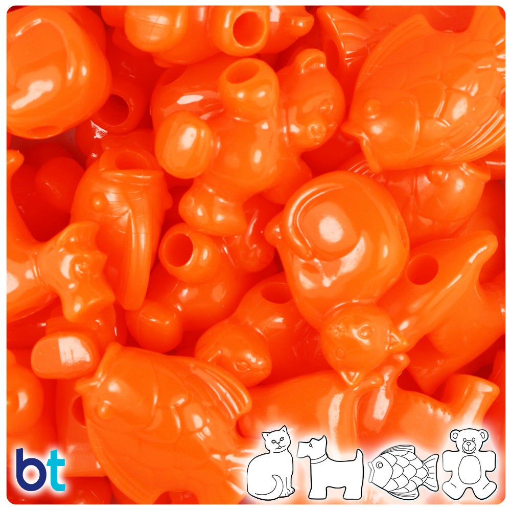 BeadTin Tangelo Neon Bright Pet Parade Plastic Pony Beads (2oz) | Michaels