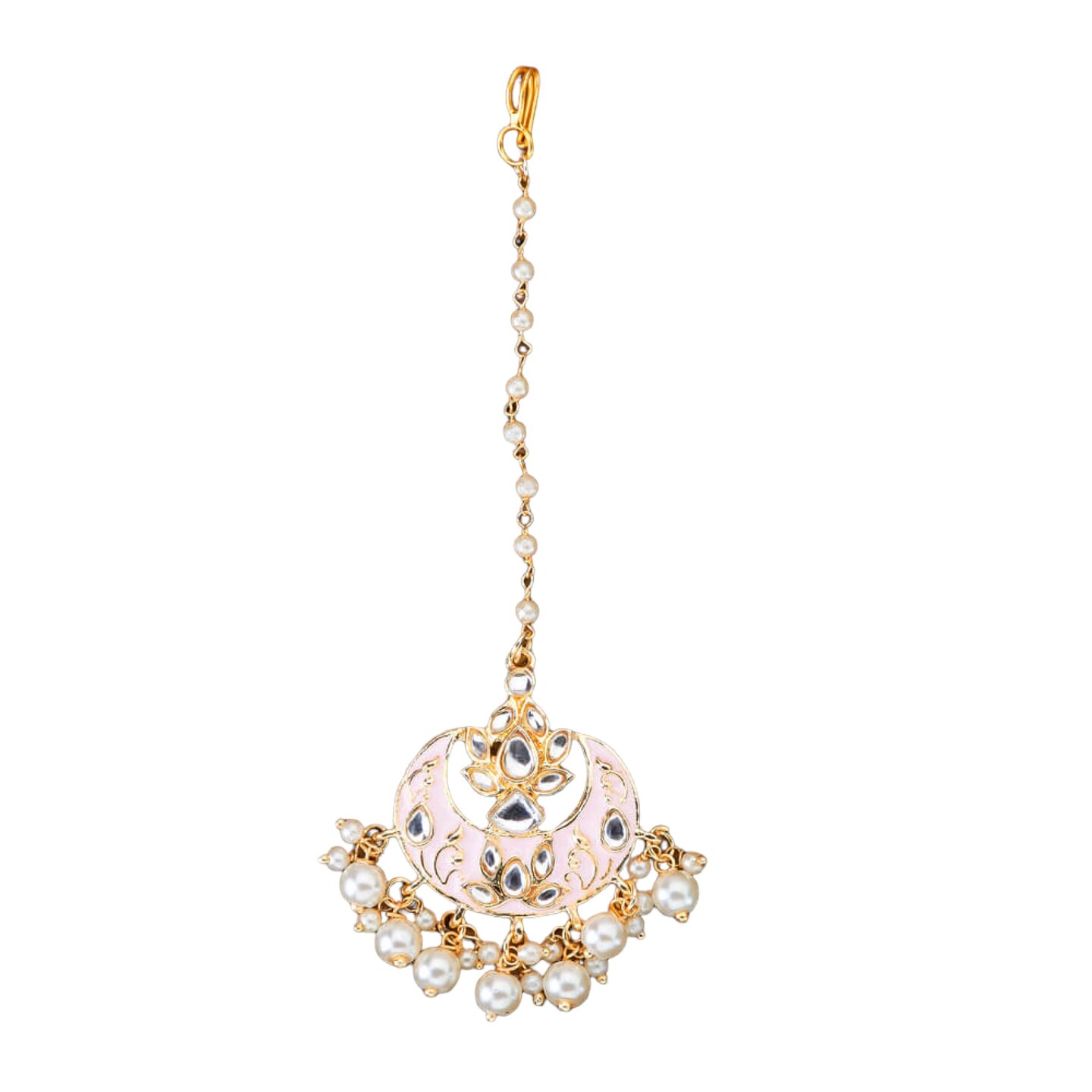 Kundan Chand Maang Tikka, Gold Plated Chand Tika, Pakistani Jewelry ...