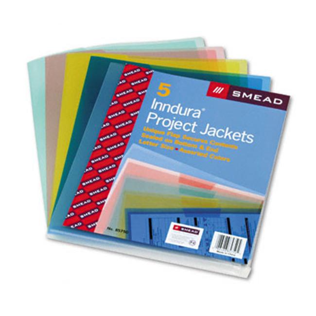 Smead 85750 Project Jackets Ltr Poly CLR/Translucent: BL/GR/YW 5 Pack ...