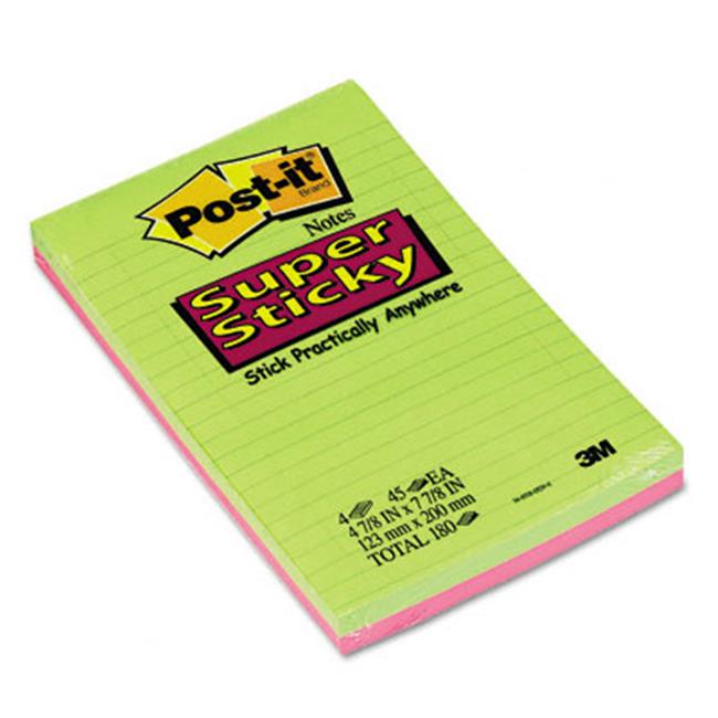 3M 5845SSUC Super Sticky Notes 5 x 8 Assorted Ultra Colors 4 45-Sheet ...