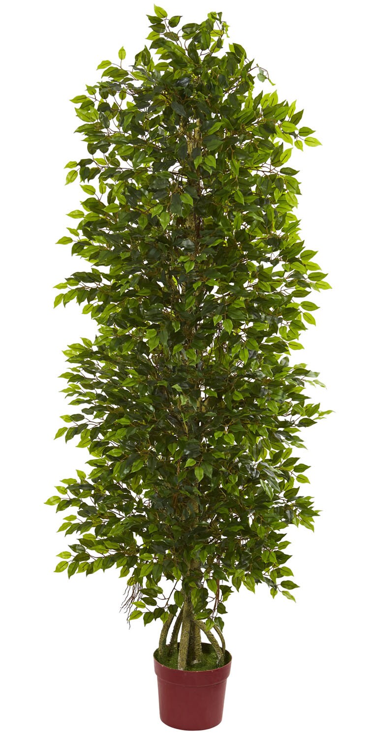 Nearly Natural Indoor/Outdoor 6' Four Tier Mini Ficus Artificial Tree ...