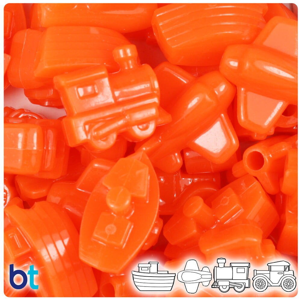 BeadTin Tangelo Neon Bright Mini Mobile Plastic Pony Beads (2oz) | Michaels