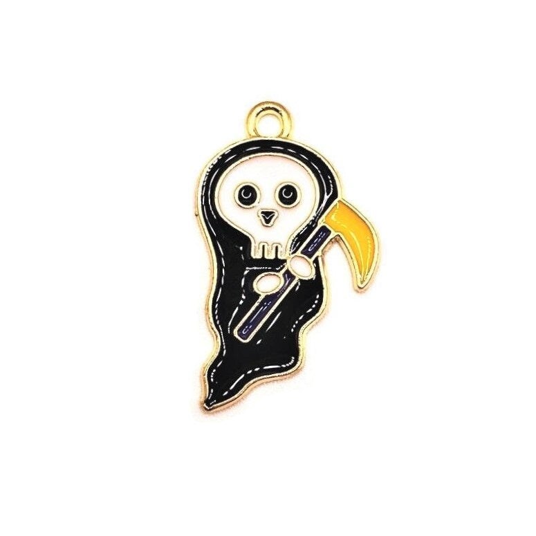 4, 20 or 50 Pieces: Enamel Grim Reaper Death Charms | Michaels