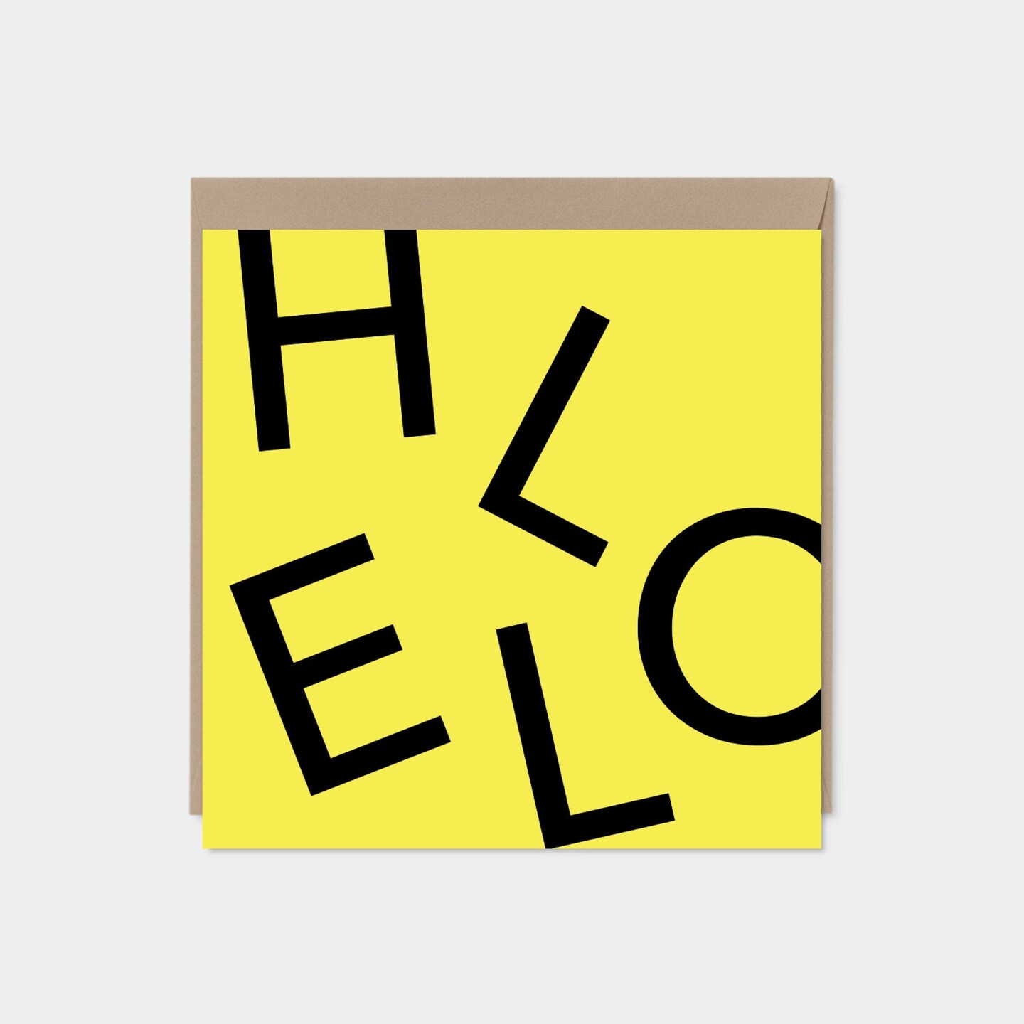Yellow HELLO Square Greeting Card, | Michaels
