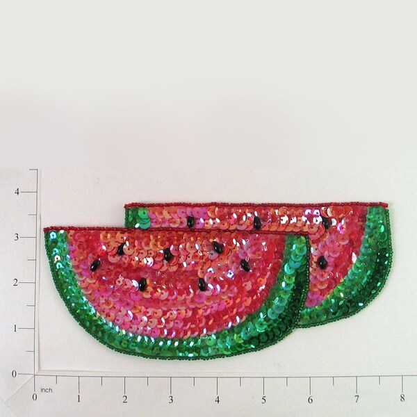 7 1/2" x 3 1/4" Watermelon Slice Sequin Applique/Patch | Michaels