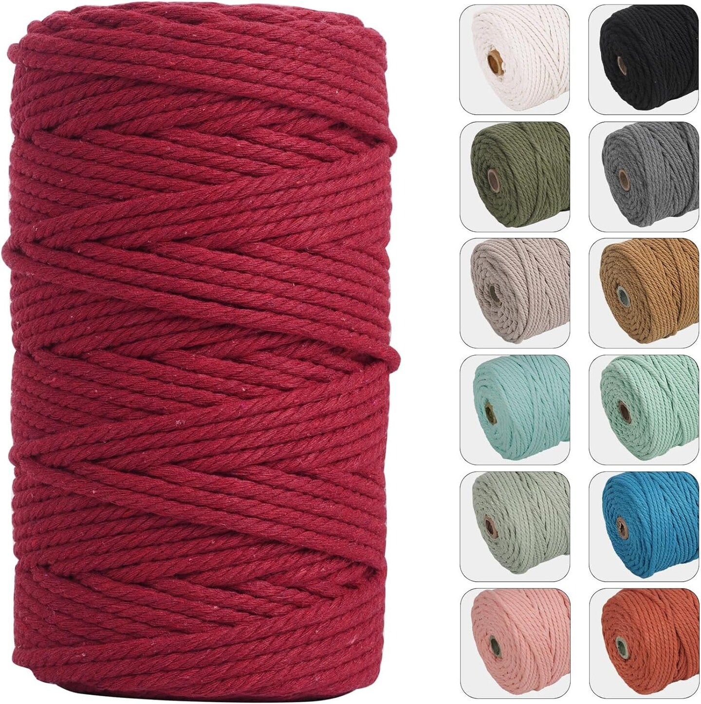 4Mm 109Yards Macrame Cord Natural Color Cotton Rope for Wall Hanging ...