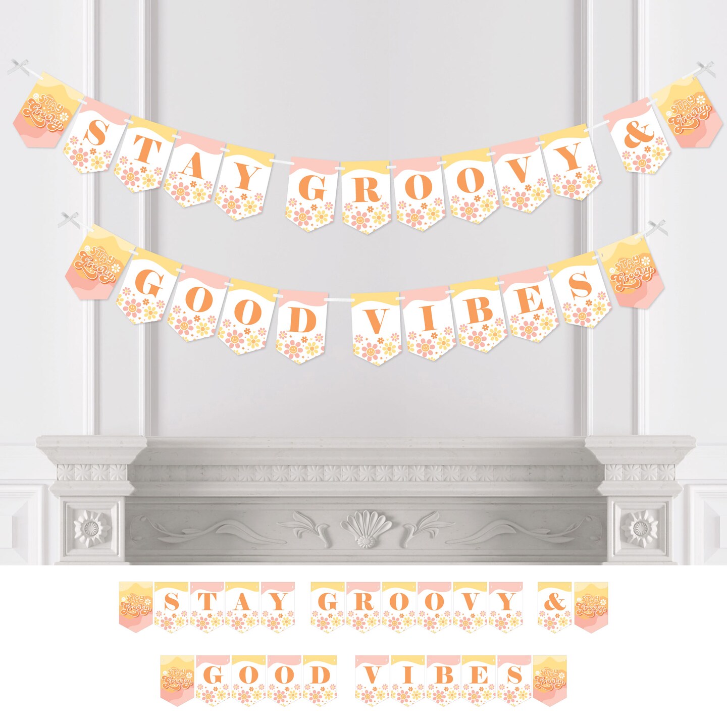 Big Dot of Happiness Stay Groovy - Boho Hippie Party Bunting Banner ...