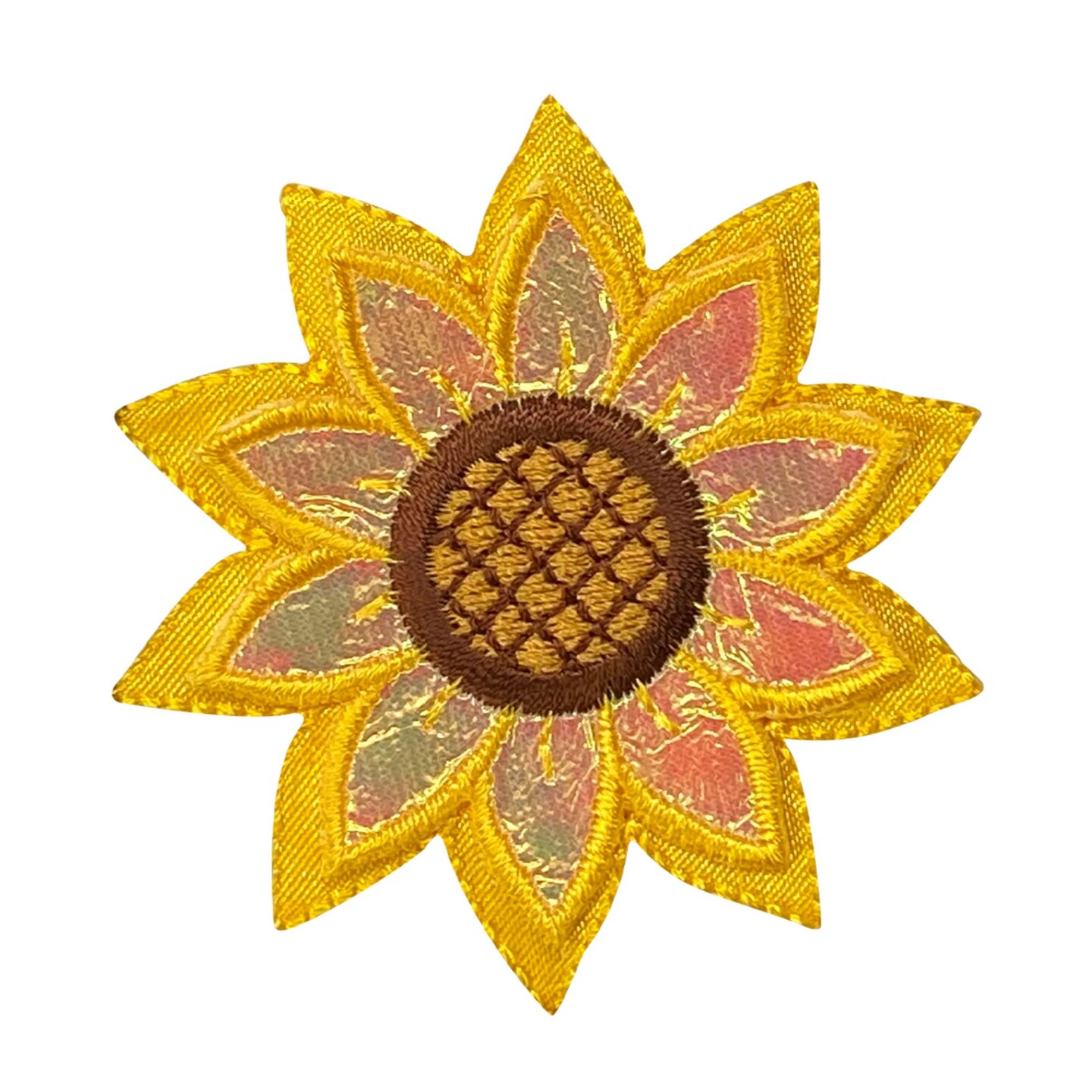 Sunflower, Yellow Shimmery 3D Petals, Flower, Embroidered, Iron on ...
