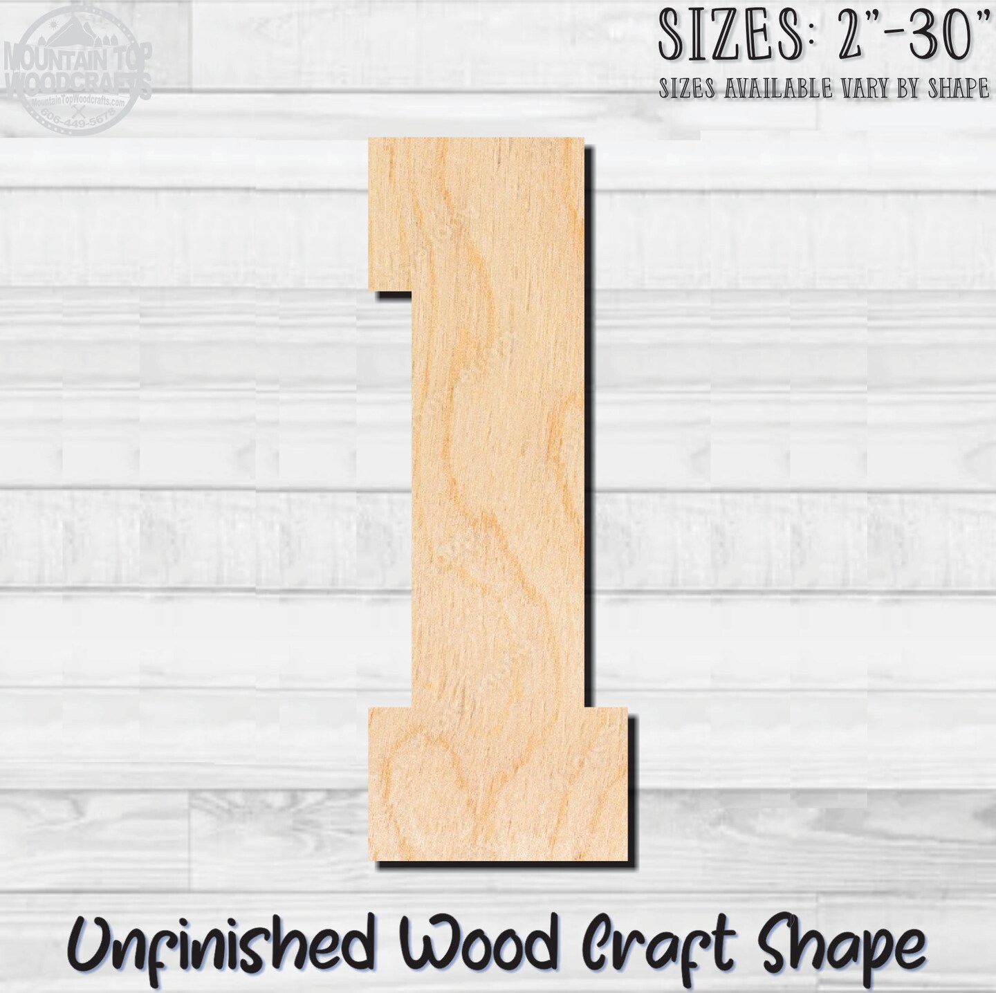 Varsity Number 1 Sports Unfinished Wood Shape Blank Laser Engraved ...