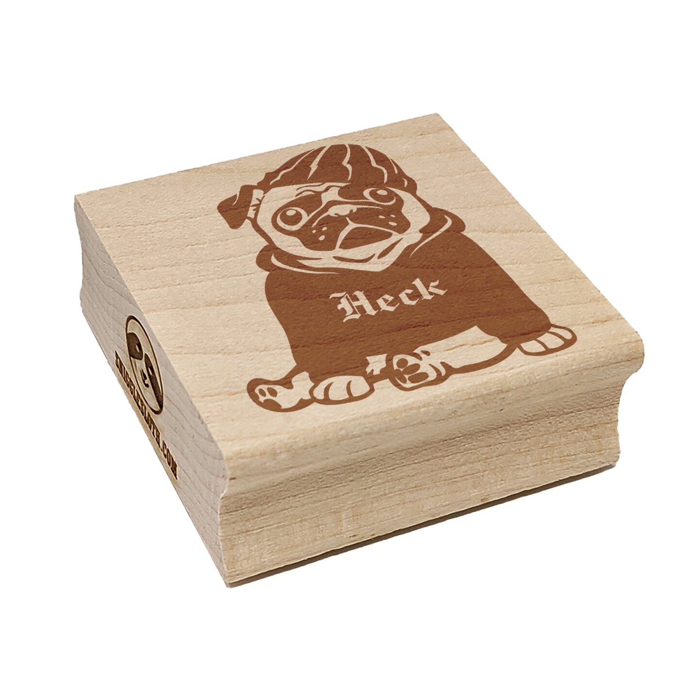 Heck Pug in Hoodie and Beanie Square Rubber Stamp for Stamping Crafting ...