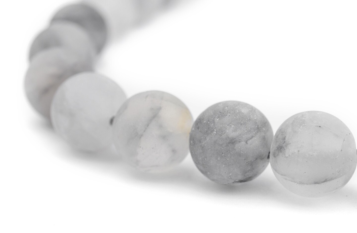 TheBeadChest Matte Round Cloudy Quartz Beads (10mm): Organic Gemstone ...