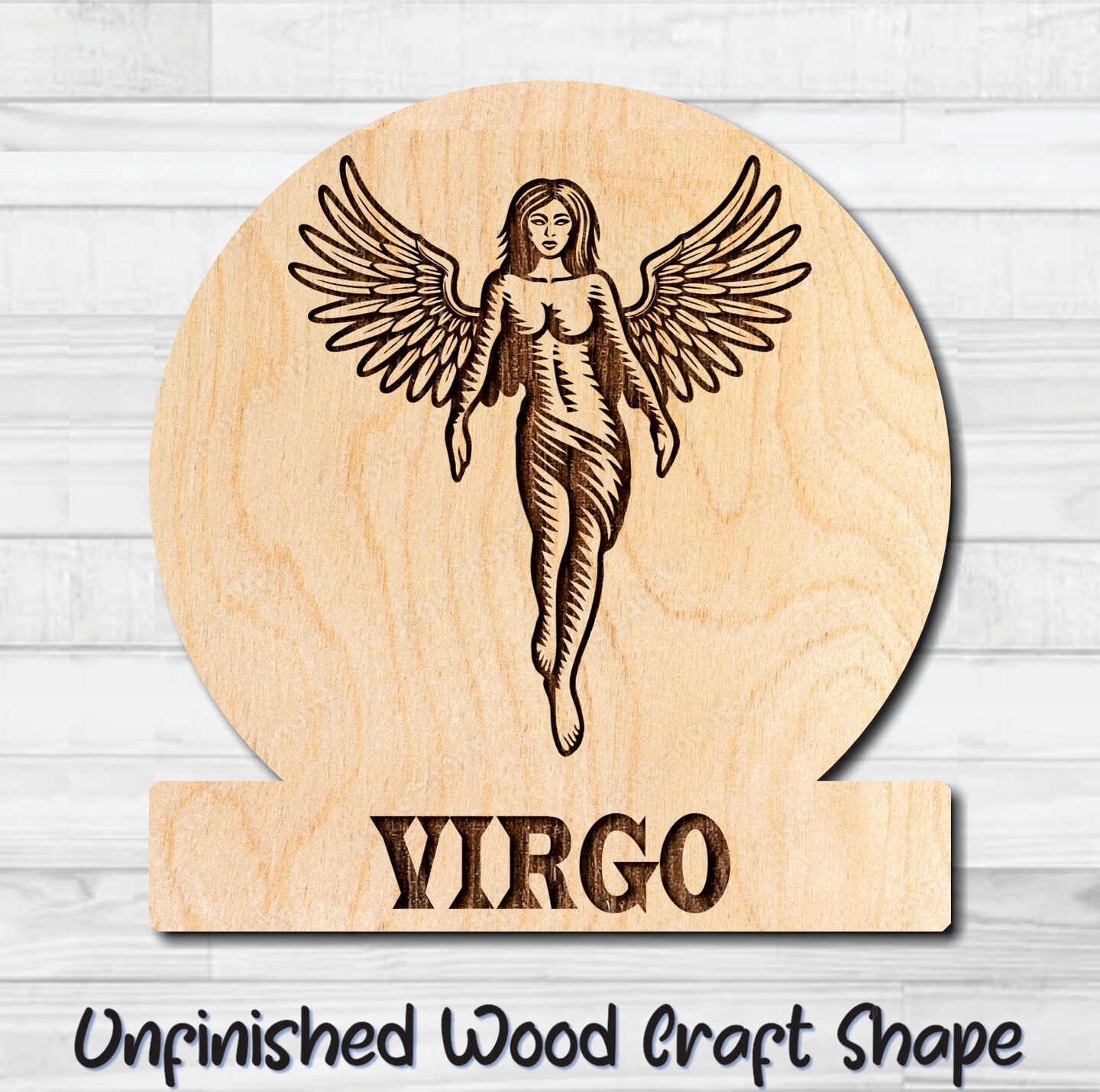 Virgo Zodiac Sign Unfinished Wood Shape Blank Laser Engraved Cutout ...