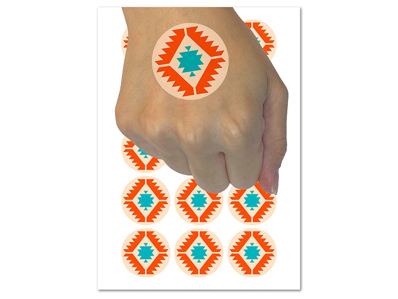 Southwestern Diamond Triangle Pattern Temporary Tattoo Water Resistant ...