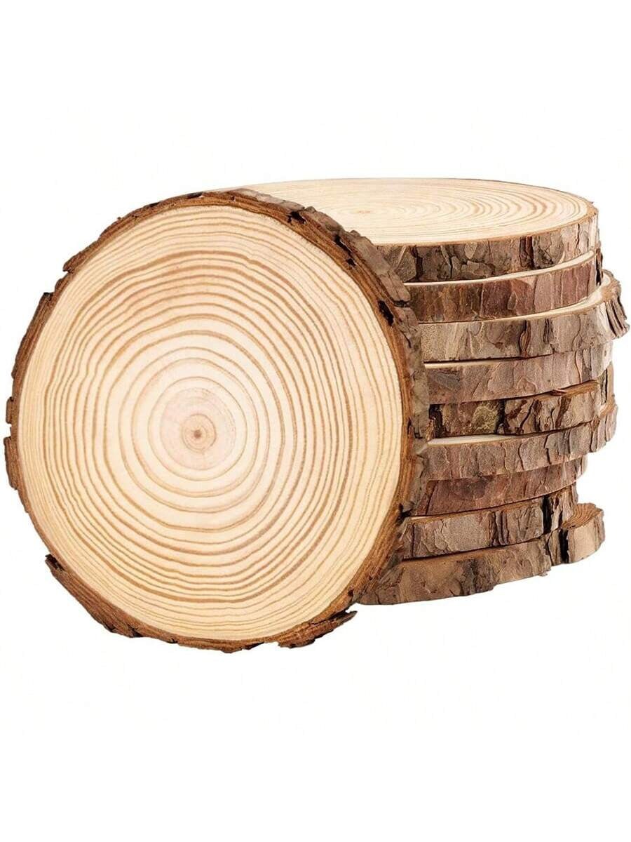 Rustic Elegance: 2Pcs 5.1-5.5 Inch Natural Wood Slices for Centerpieces ...