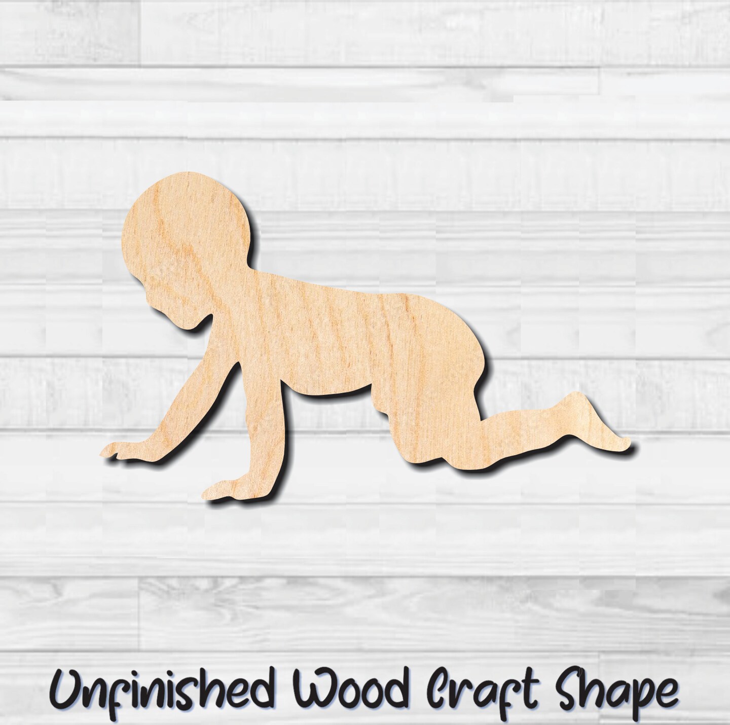 Baby Silhouette 4 Unfinished Wood Shape Blank Laser Engraved Cutout ...