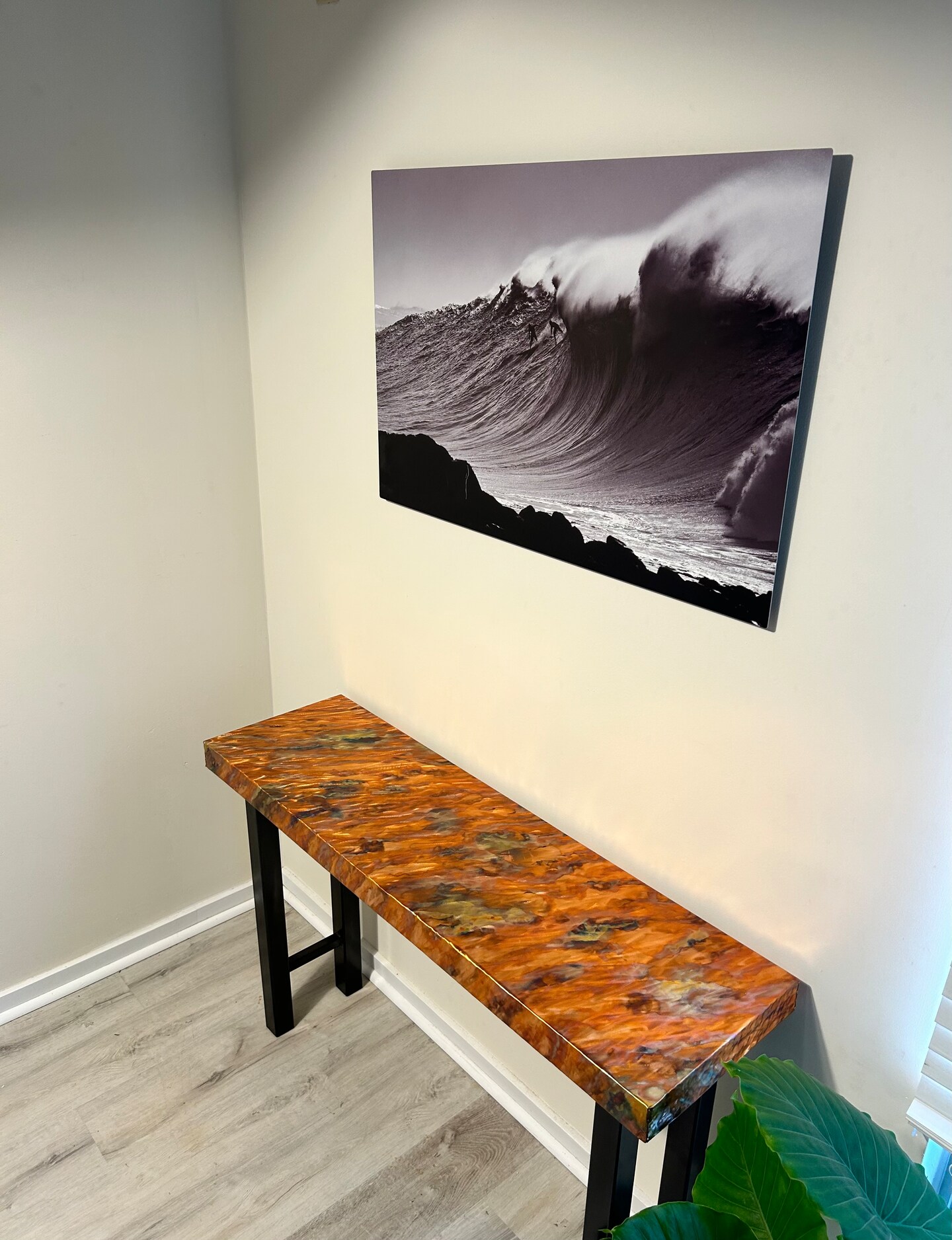 Console Table, Copper Console Table with Steel Legs, custom Table ...