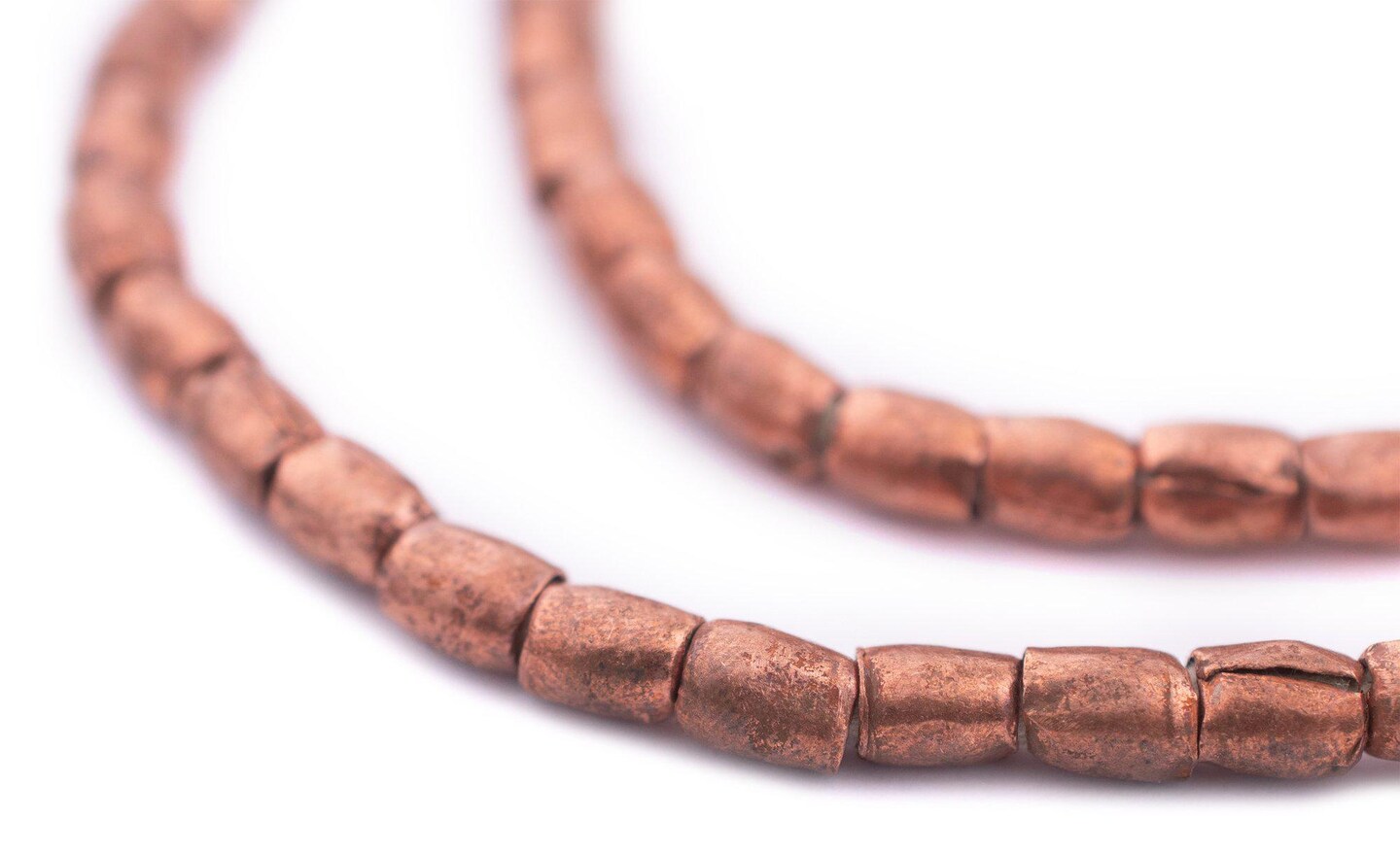 TheBeadChest Folded Copper Ethiopian Metal Beads 6x5mm African Cylinder ...