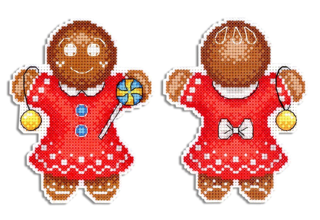 Gingerbread Cookie SR-583 Plastic Canvas Counted Cross Stitch Kit ...