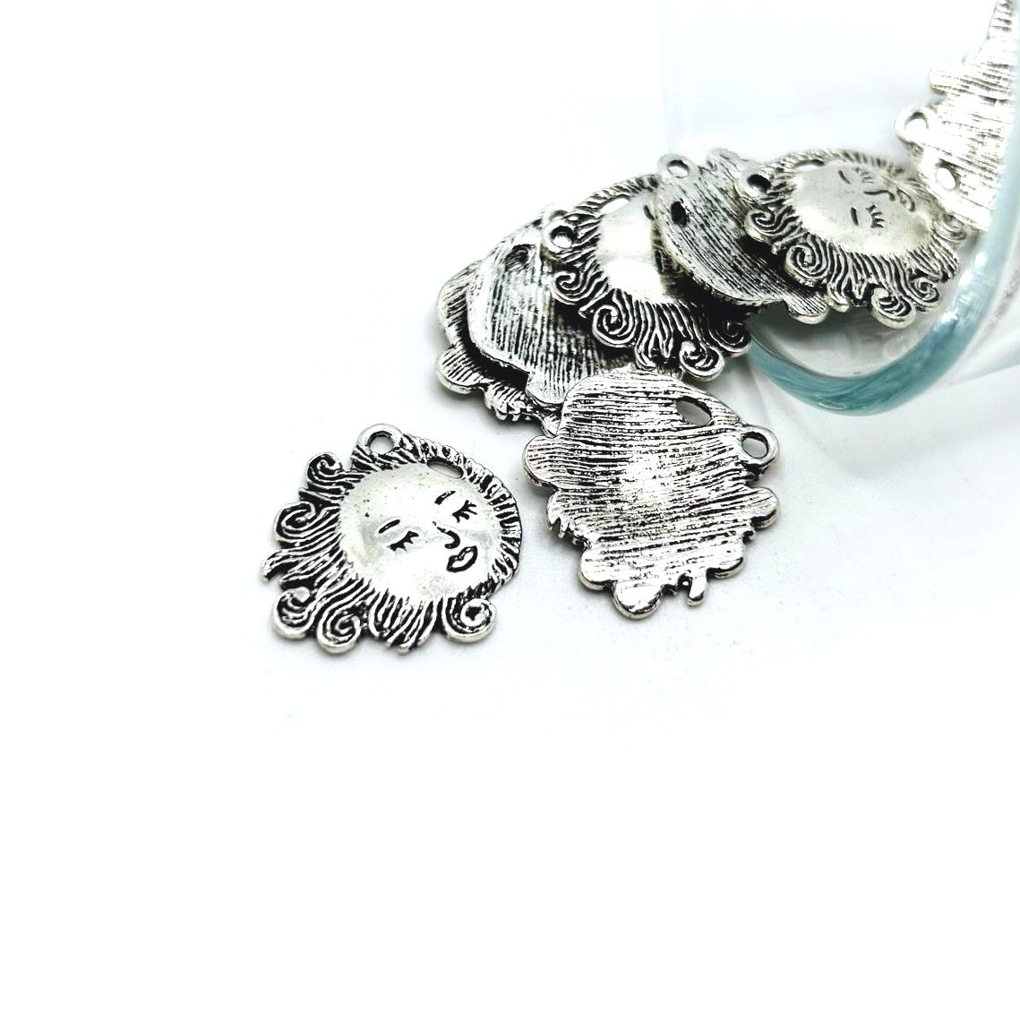4, 20 or 50 Pieces: Silver Sun Face Charms | Michaels