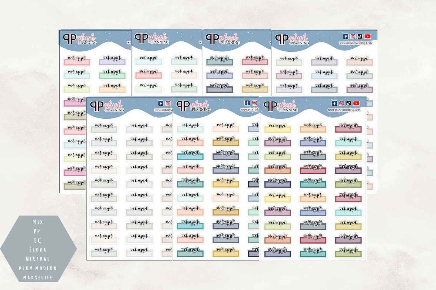 Vet Appt Script Box Planner Stickers, Writable Vet Tracker, Vet Visit ...