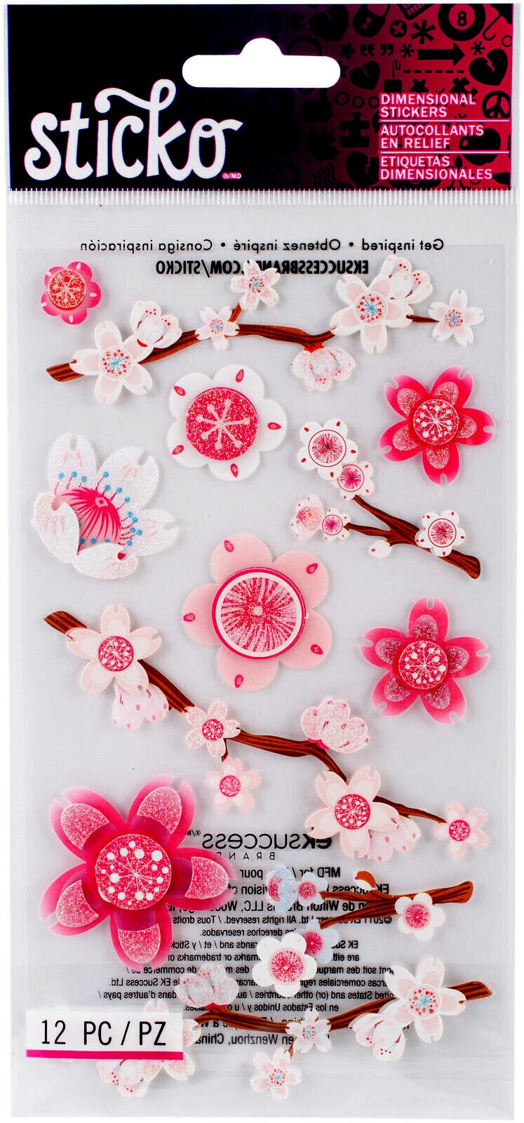 Sticko Cherry Blossoms Dimensional Stickers | Michaels