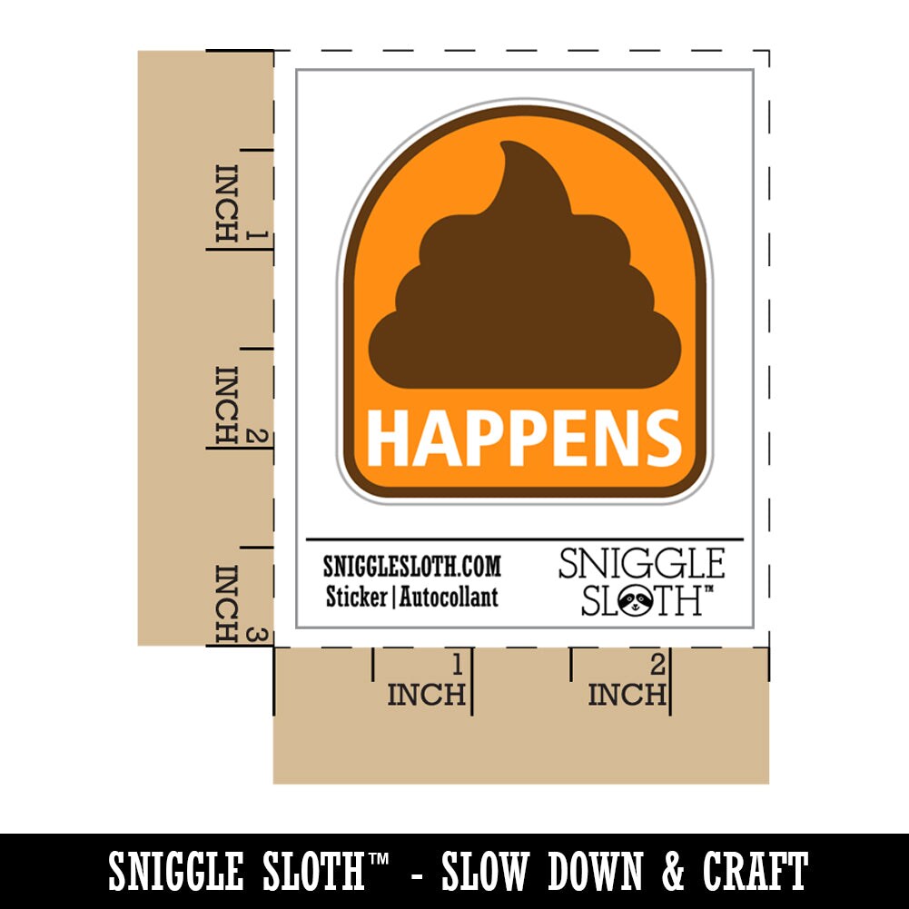 Crap Poop Happens Waterproof Vinyl Phone Tablet Laptop Water Bottle ...